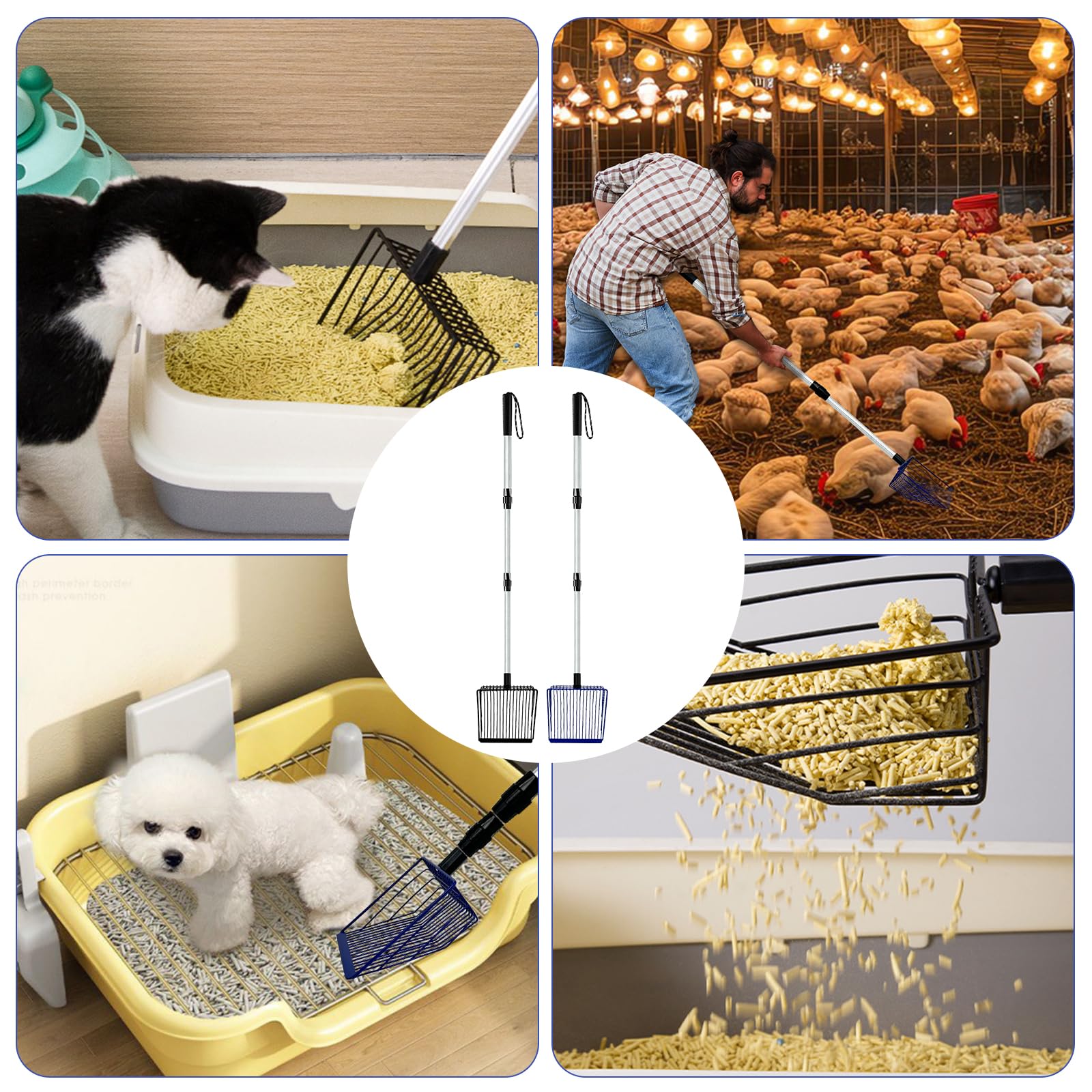 Snapklik.com : Hlimior 2 Pack Long Handle Chicken Manure Shovels ...