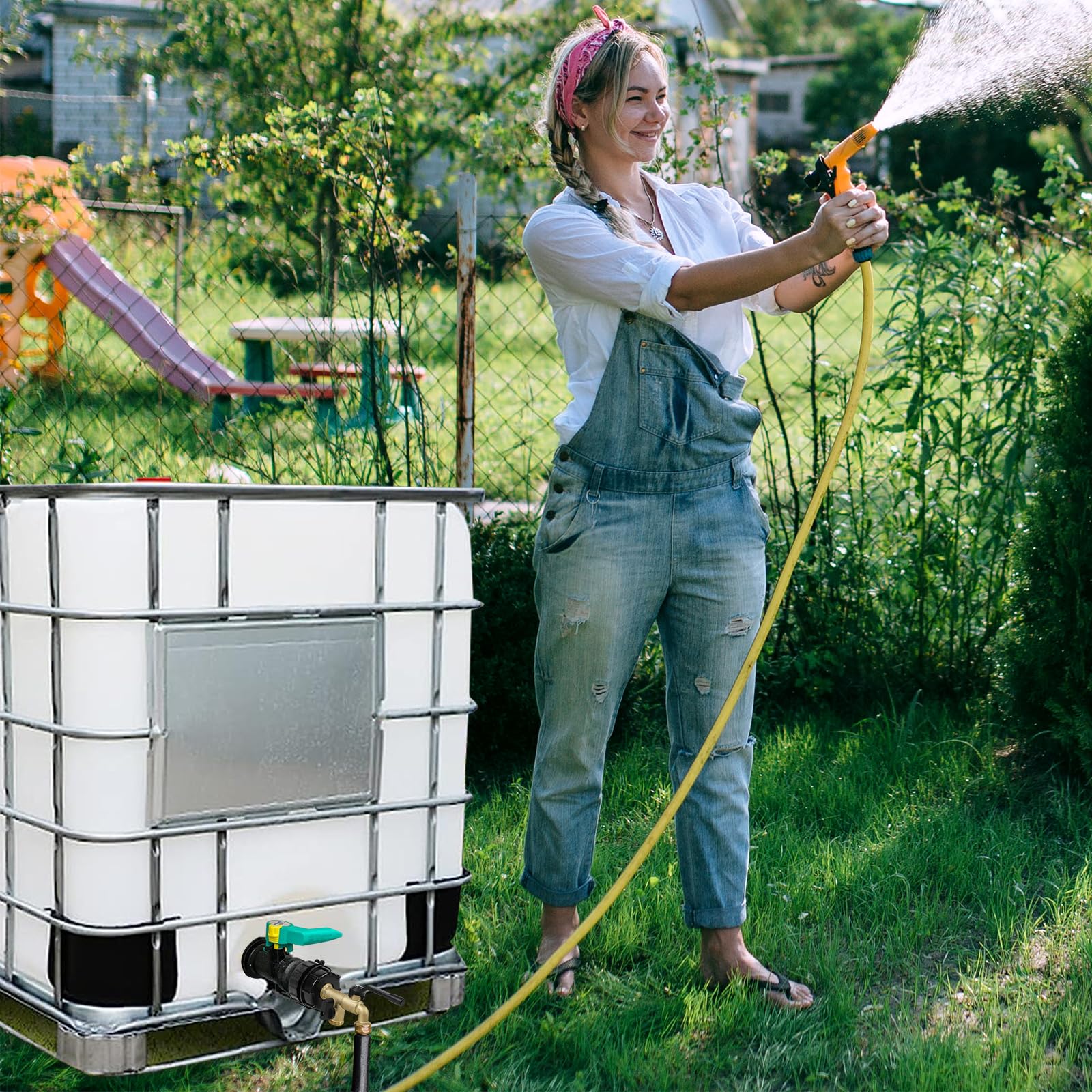 Snapklik.com : Upgrade Double Outlet IBC Tote Fittings, 275 330 Gallon ...