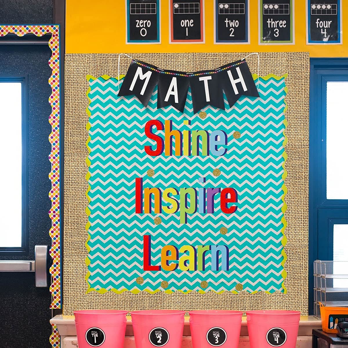 Snapklik.com : 64 Feet Burlap Style Scalloped Bulletin Board Border For ...