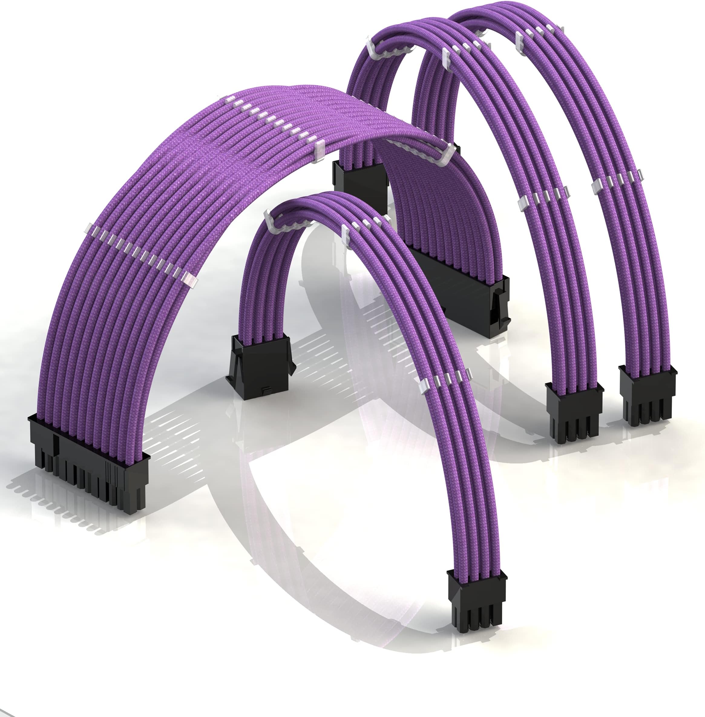 LINKUP - AVA 30cm PSU Cable Extension Sleeved Custom Mod GPU PC Braided ...