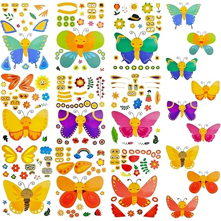 Amazon.com: Liubeili 45pcs Butterfly Stickers Make Your Own Butterflies ...