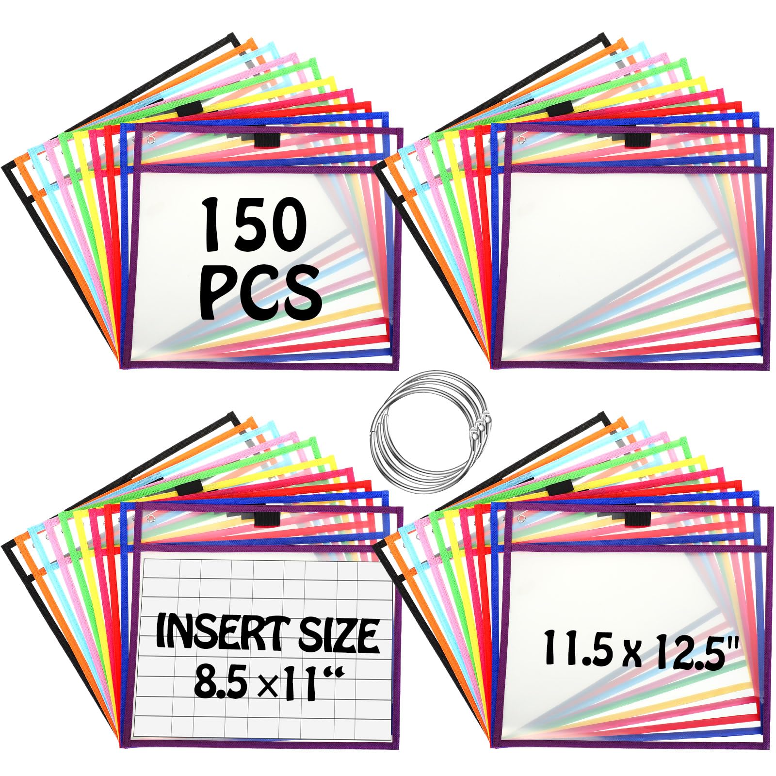 Amazon.com : Teling 150 Pcs Dry Erase Pockets Reusable Job Tickets ...