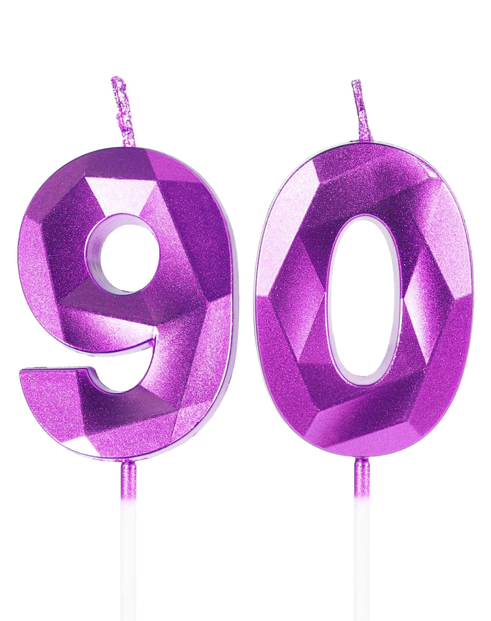 Amazon.com: Number 90 Candles,90th Birthday Candles,Purple Happy ...