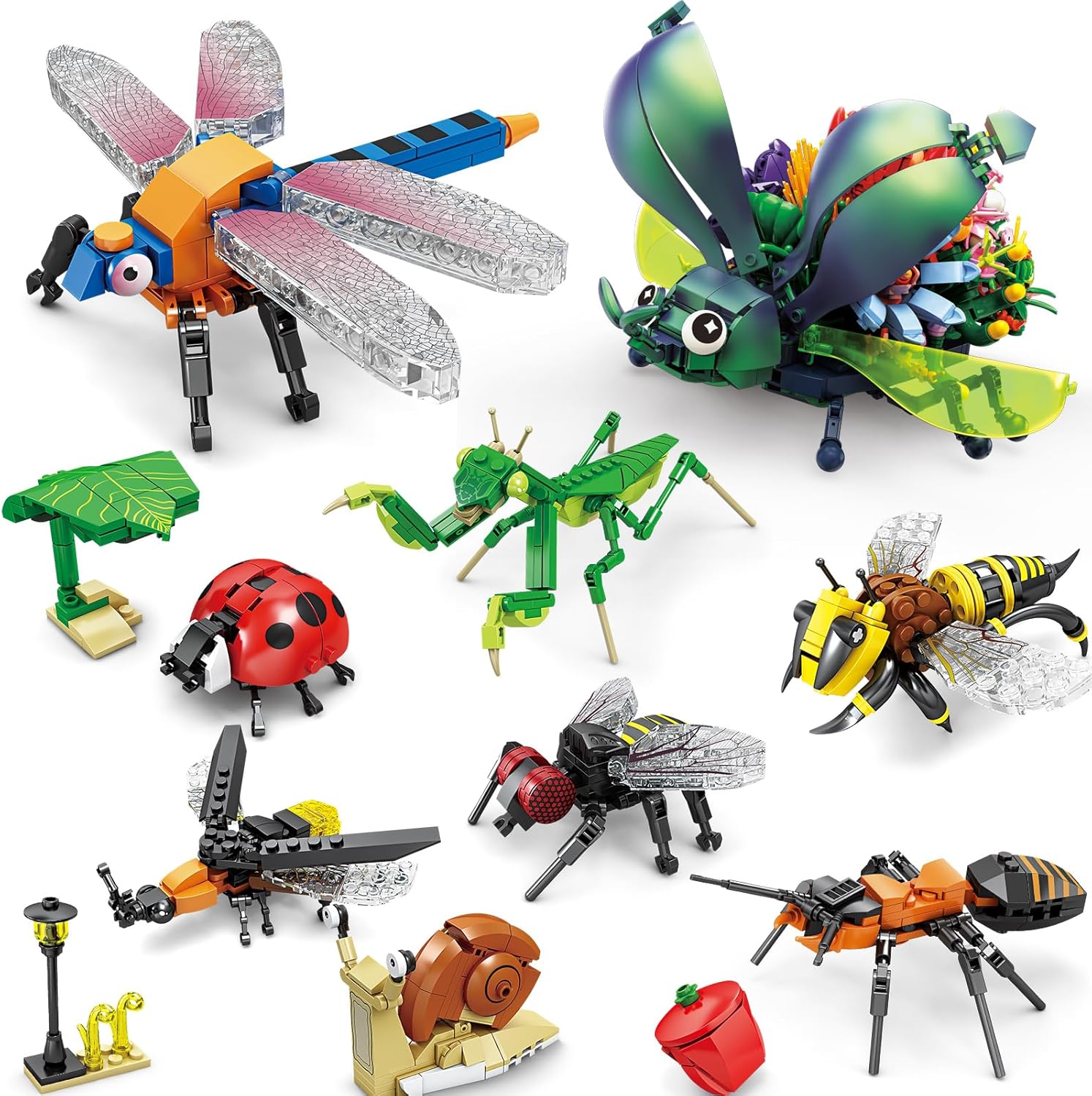Amazon.com: KAZI Bugs Building Toy Set,Insect Collection Building ...