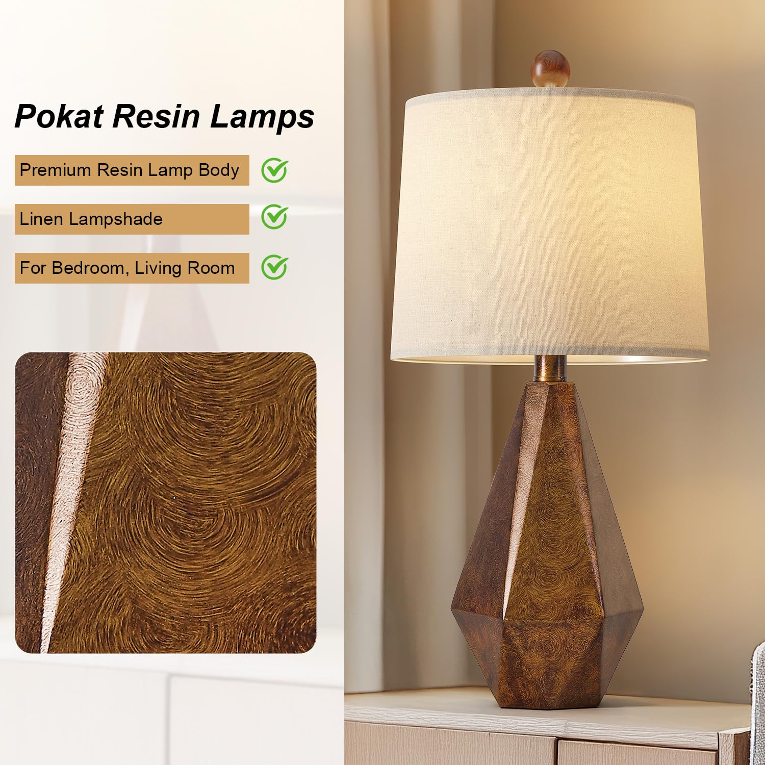 Mua PoKat 20.25" Retro Farmhouse Table Lamp Set Of 2 For Living Room