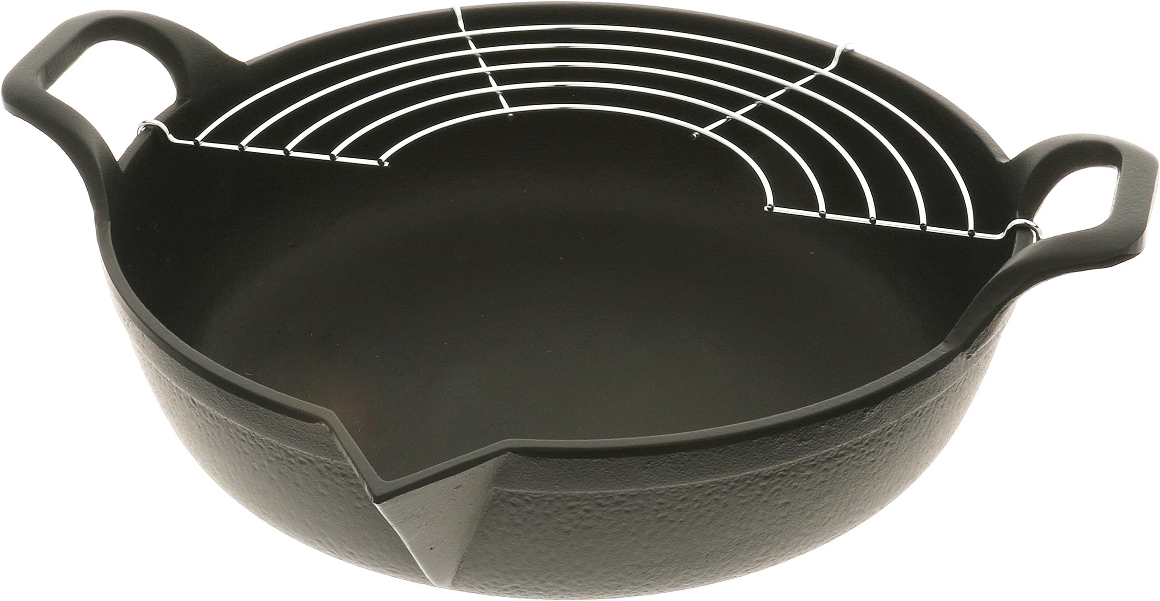 Amazon.com: Iwachu Cast Iron Tempura and Deep-Fry Pan with Wire Rack, 2 ...