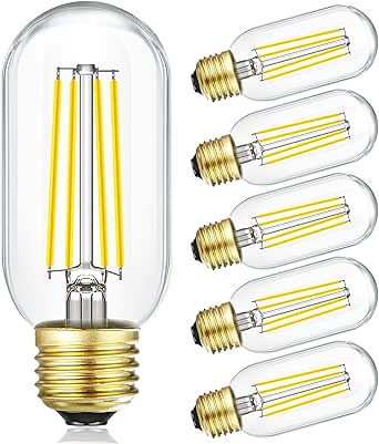 Leools E26 Edison Bulb 8W Equivalent E26 LED Bulb 100 Watt Dimmable Daylight 4000K E26 Light ...