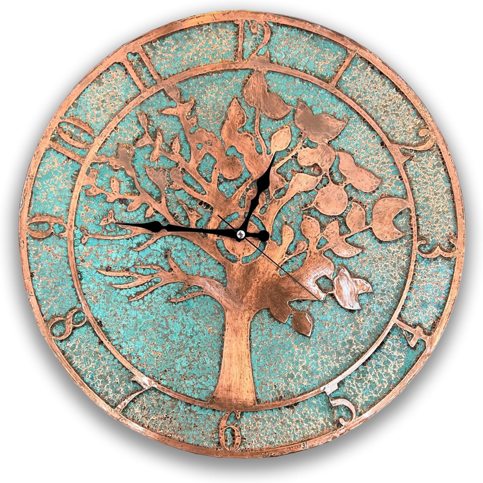 Amazon.com: Handmade Copper Wall Clock Artisan Touch in Every Piece ...