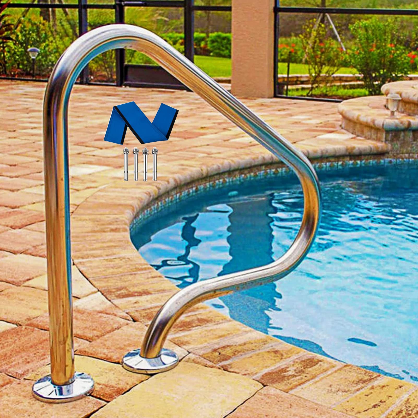 Tqvlnmcr Sturdy Pool Safety Handrails Pool Handrails Swimming Pool Hand ...