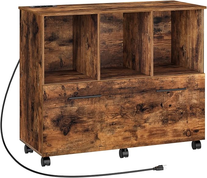 Amazon.com: HOOBRO Wooden File Cabinet, Lateral Filing Cabinet with ...