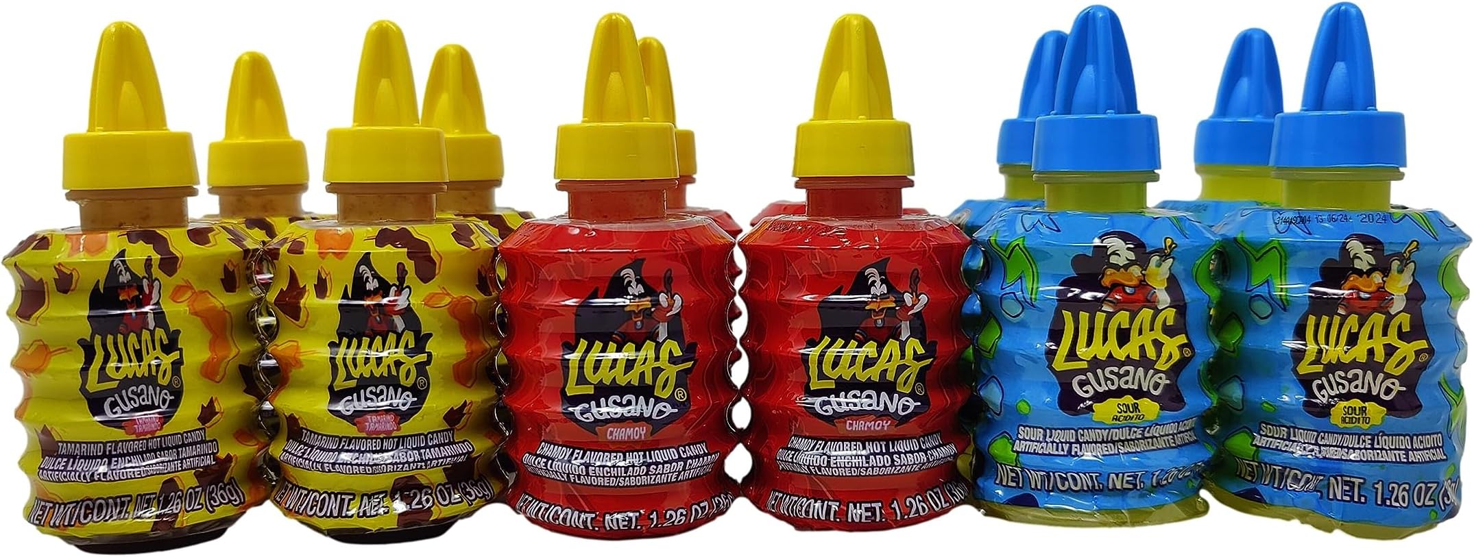 Amazon.com : Lucas Gusano 3 Flavor Variety Pack - Chamoy, Tamarind ...