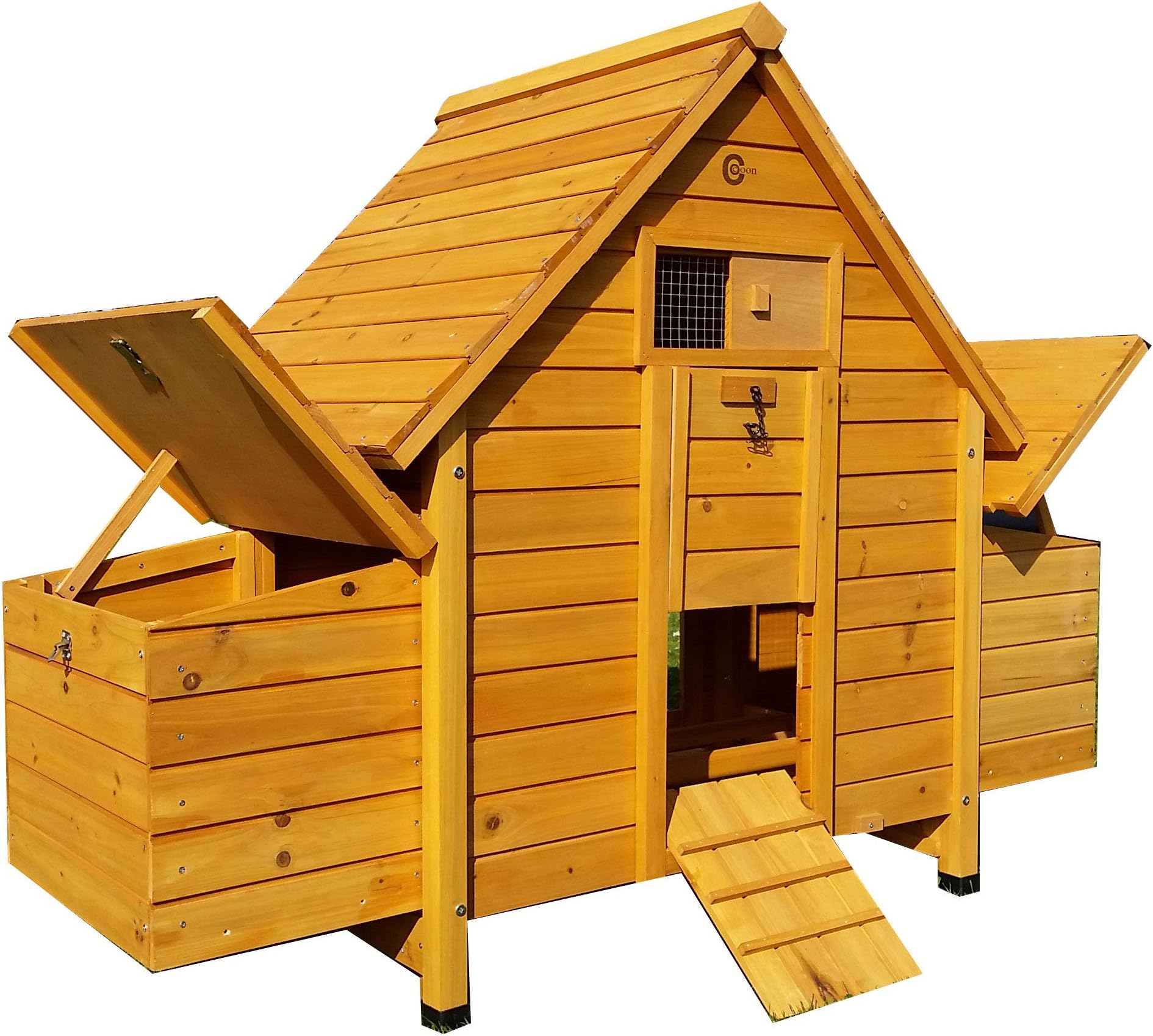 FeelGoodUK Hen House Large Chicken Coop Poultry Ark Nesting Box & Slide ...