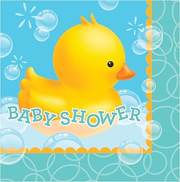 Amazon.com: Creative Converting Rubber Duck Baby Shower Paper Napkins ...