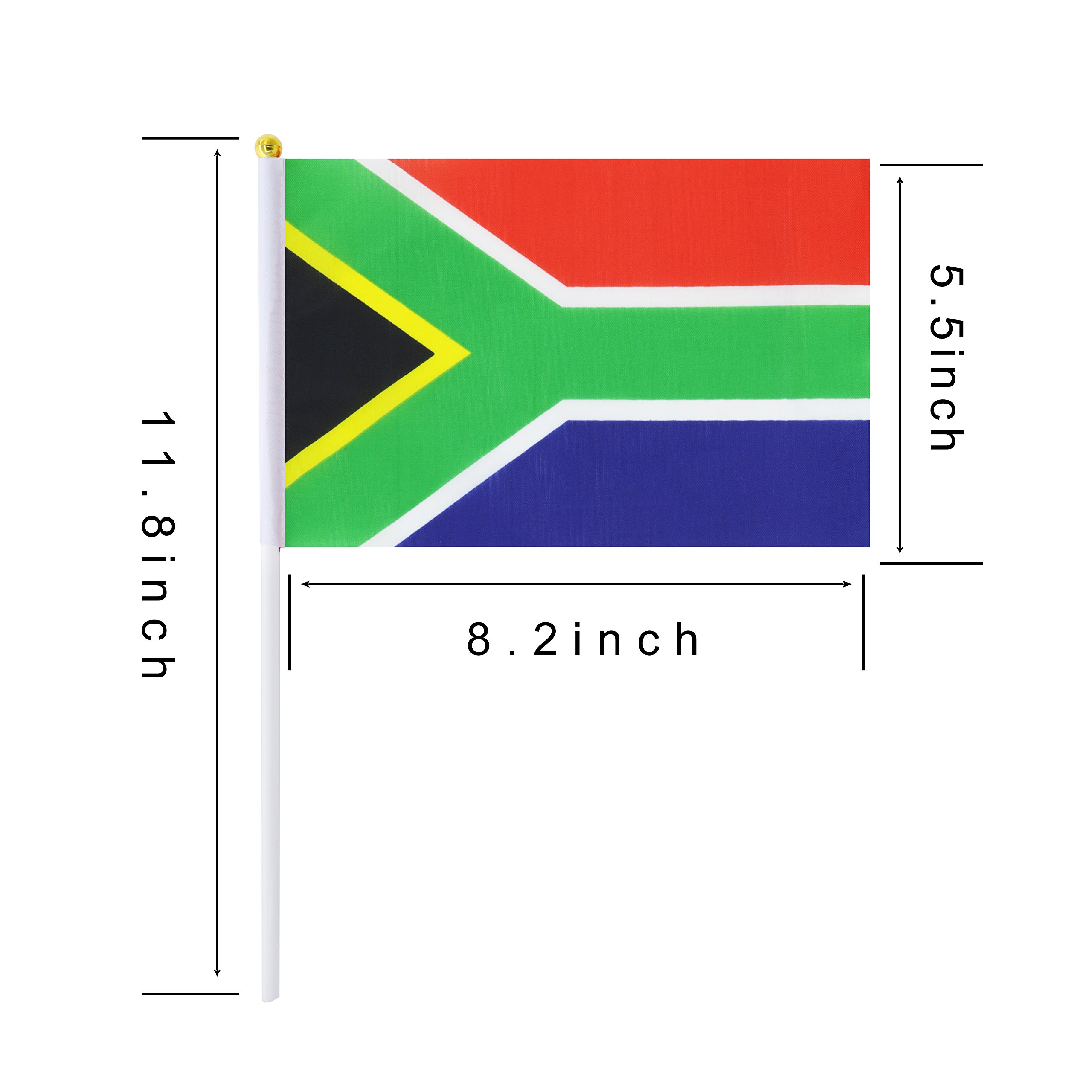 25 Pack Hand Held Small Mini Flag South Africa Flag South African Stick ...