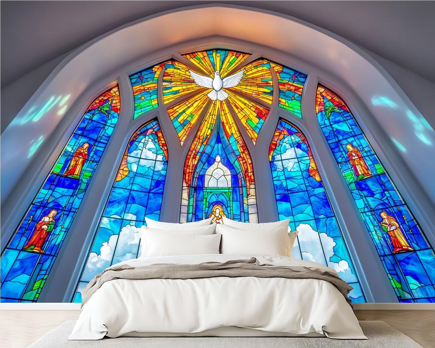 Amazon.com: Removable Self Adhesive Modern Medieval Cathedral Glass ...