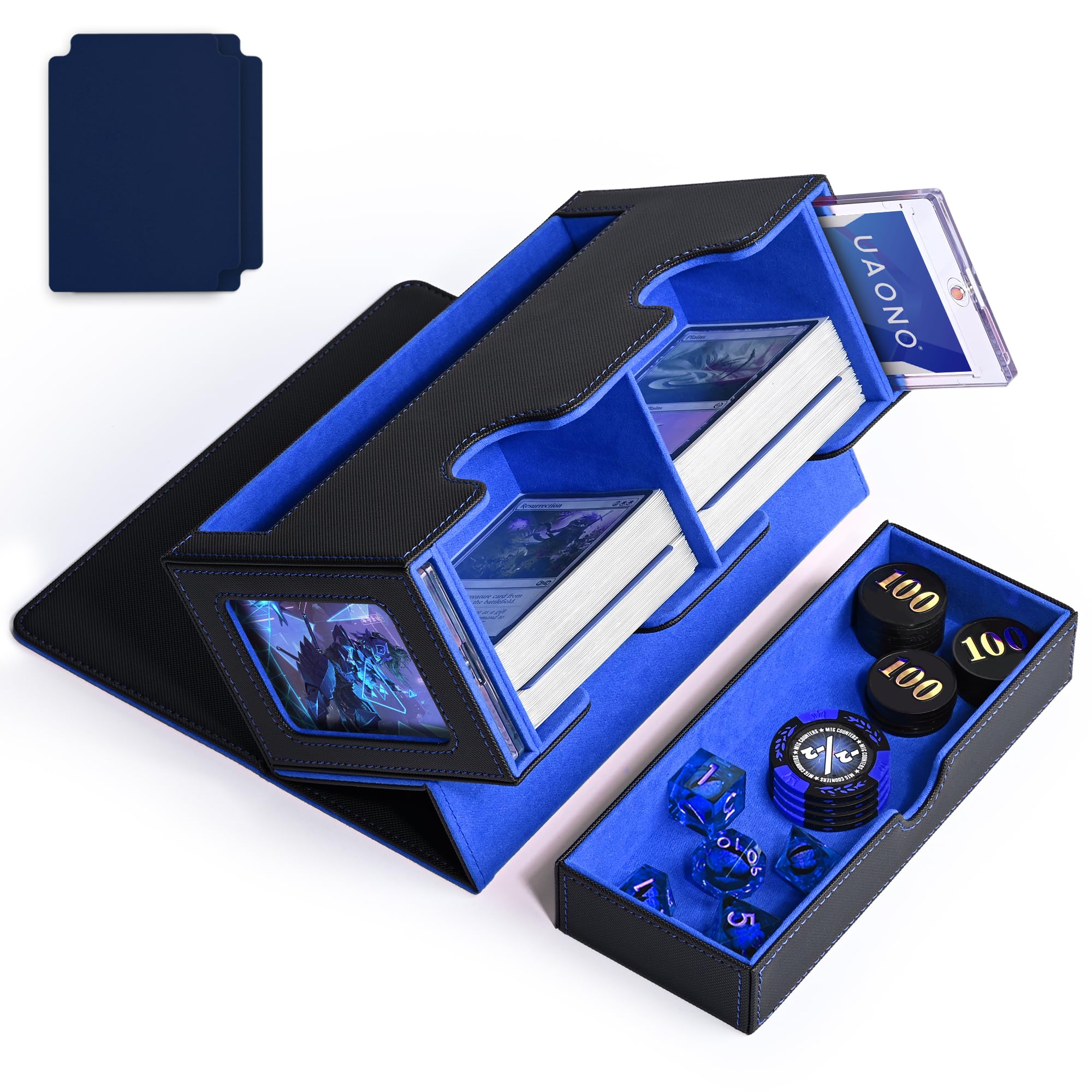 Amazon.com: UAONO MTG Deck Box with 2 Commander Display and Dice Tray ...