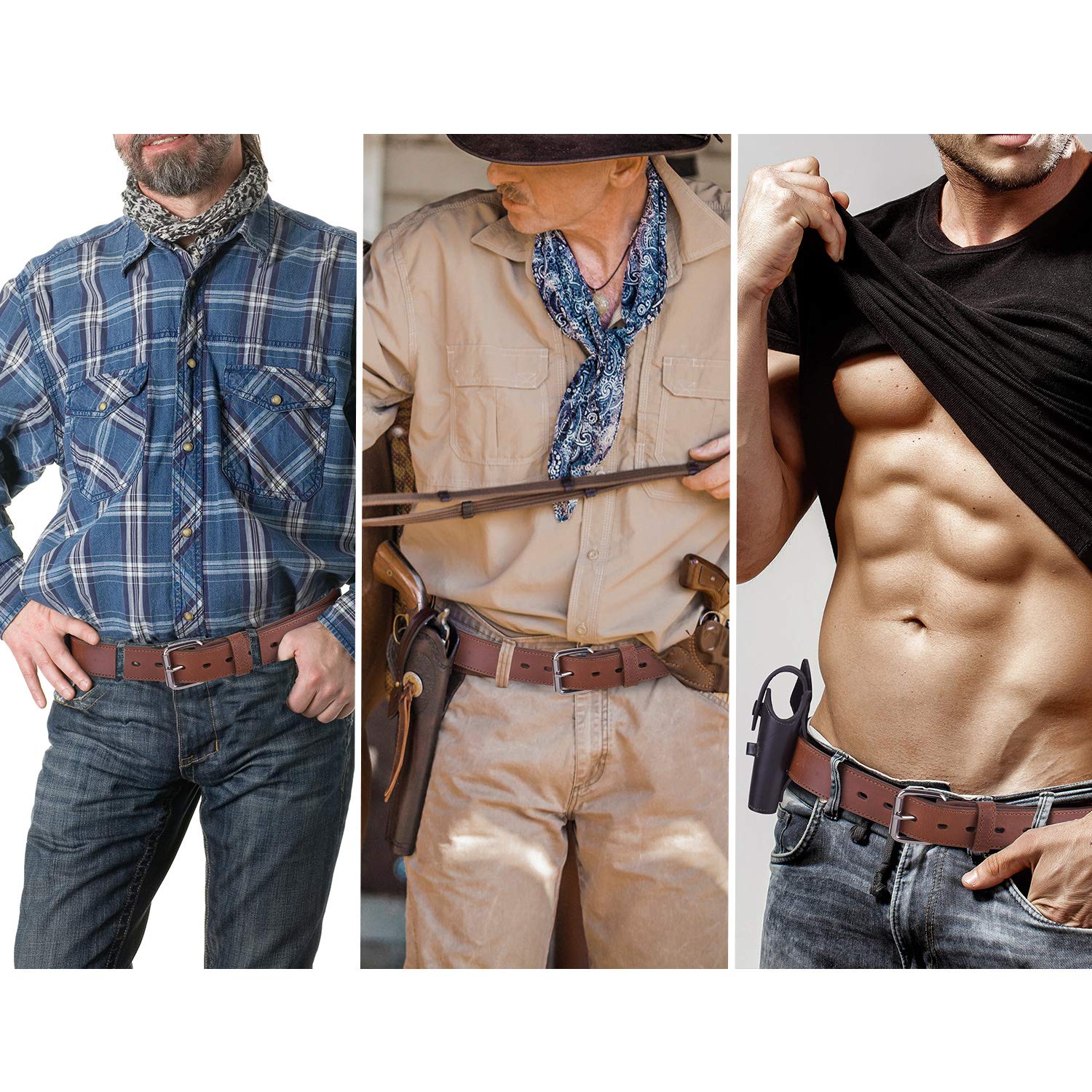 Snapklik.com : Concealed Carry CCW Leather Gun Belt Top Grain Leather ...