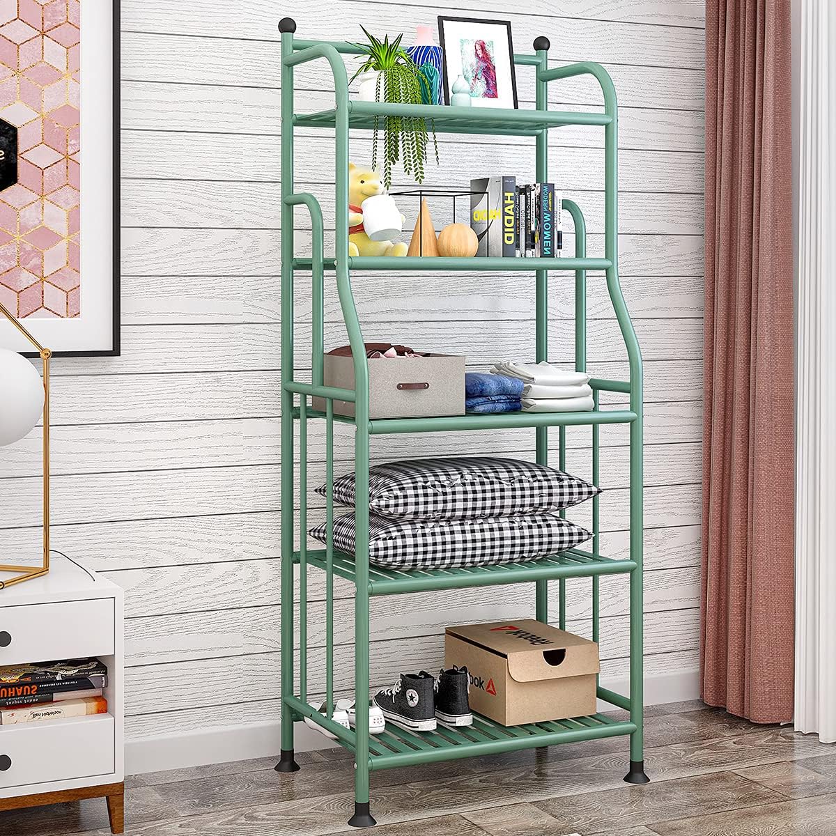 Amazon.com - Deco 79 Metal Scroll Indoor Outdoor Tall Folding 5 Shelf ...