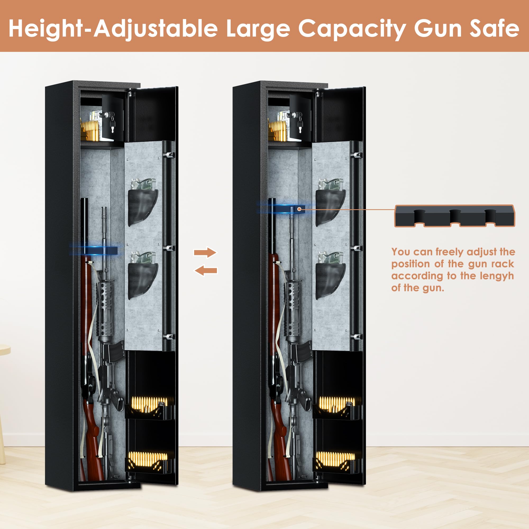Snapklik.com : NICOMOW 3 Gun Fingerprint Safe For Household Rifles And ...