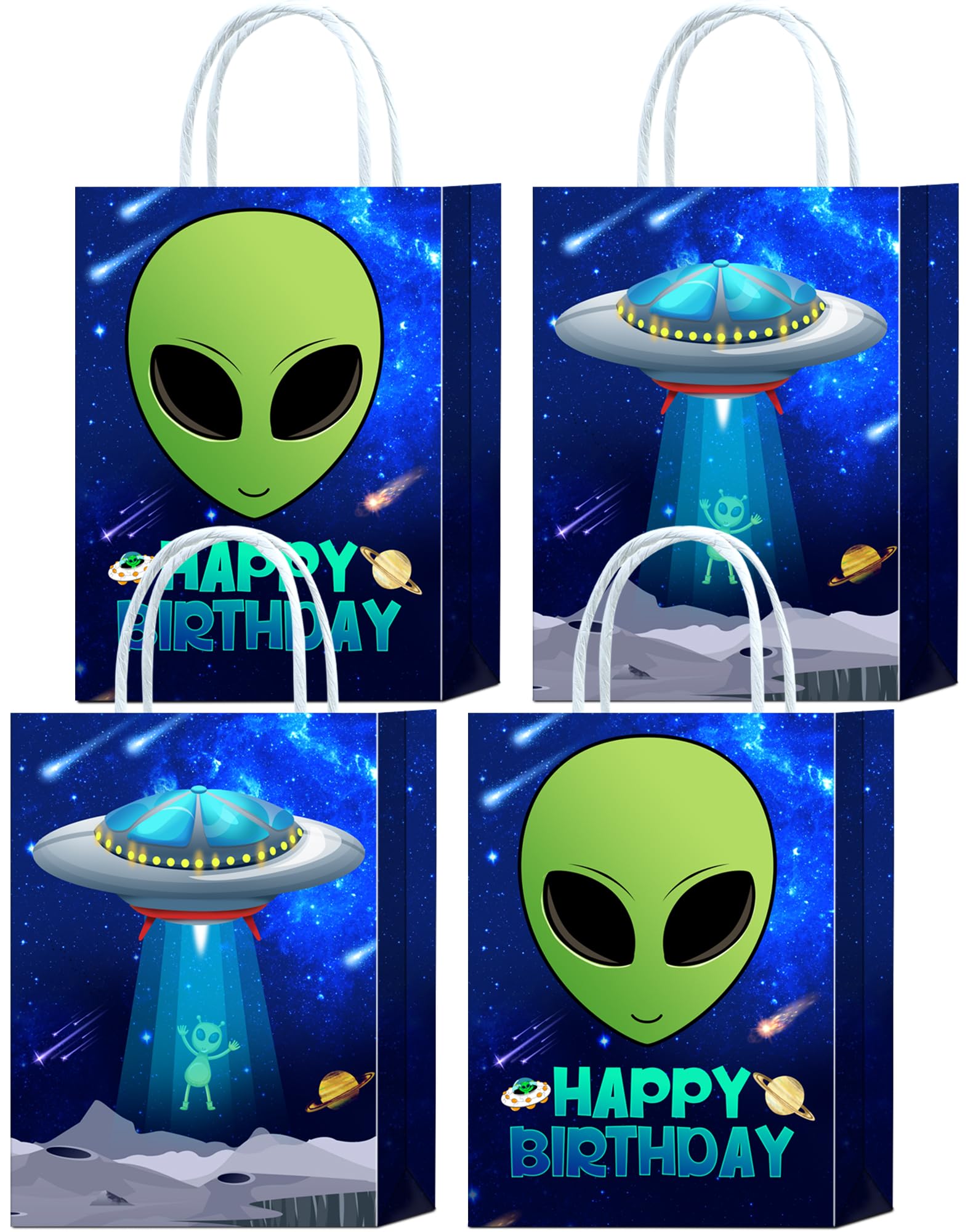Amazon.com: YanZonic 16Pcs Alien Party Goodie Bags Fun Alien Birthday ...