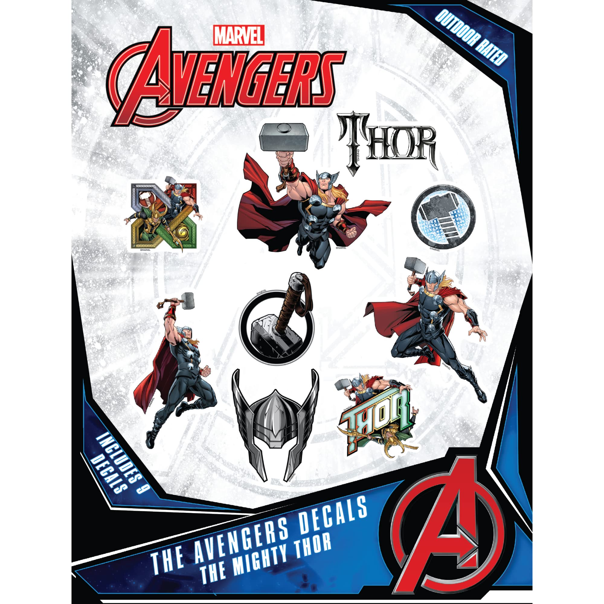 Amazon.com - Marvel Thor Vinyl Decals - Set of 9 Outdoor Rated Stickers ...
