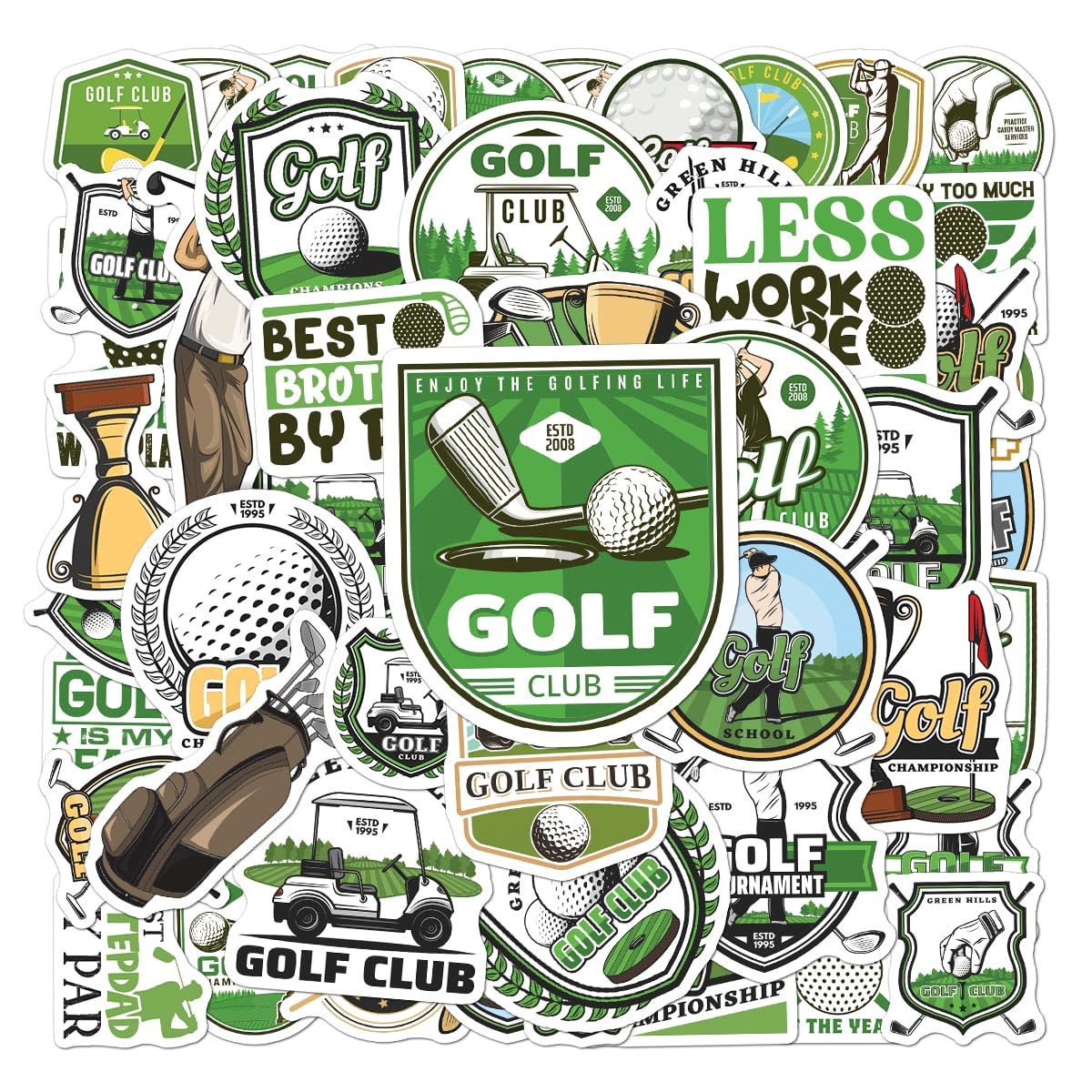 Amazon.com: Pack 50 Pcs Sports Golfing Golf Stickers for Water Bottles ...