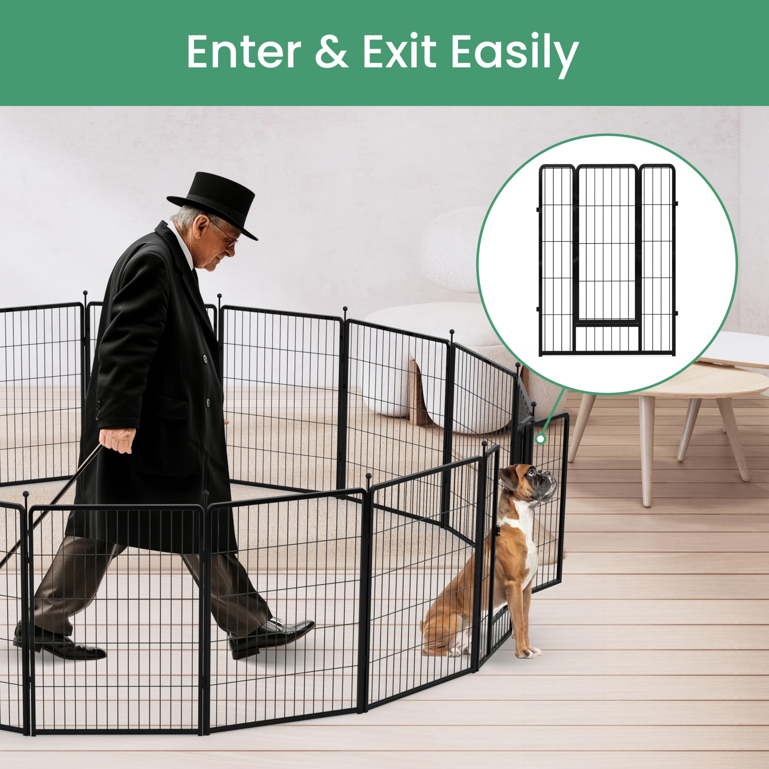 Snapklik.com : Dog Playpen 8 Panels 40 Inch, Heavy Duty Metal Pet ...