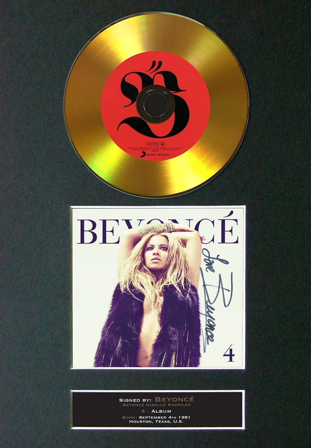 #85 GOLD DISC BEYONCE (four) Album Signed Autograph Mounted Photo ...