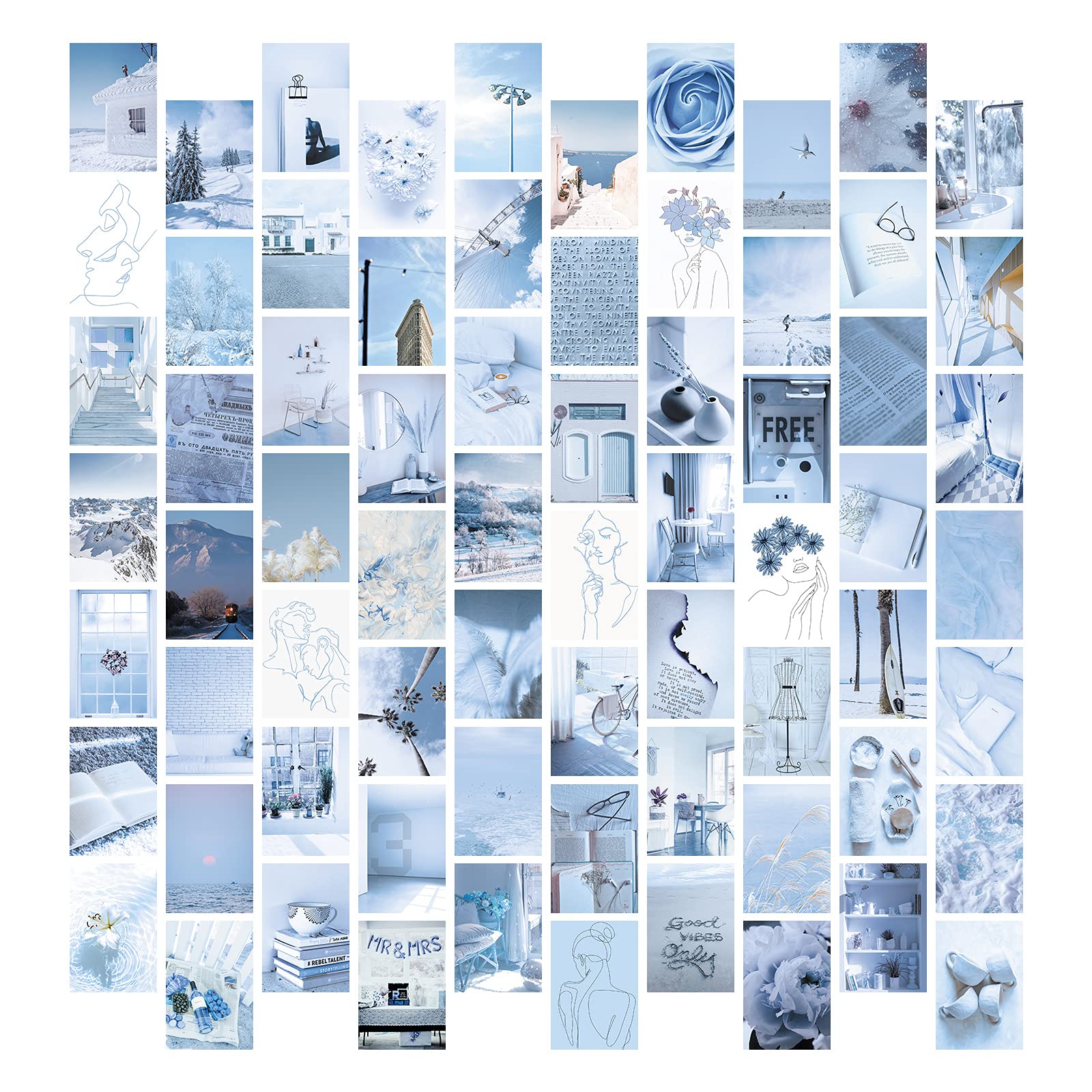 Buy Aesthetic Wall Collage Kit -70pcs,4*6inch, Postcard Art Room Decor ...