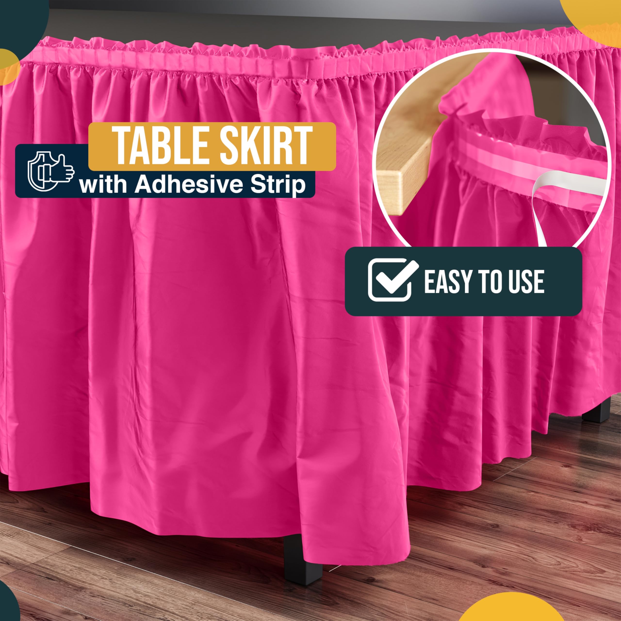 Snapklik.com : Exquisite Ruffle Table Skirt Cerise 48 Pack 14 Ft Long ...