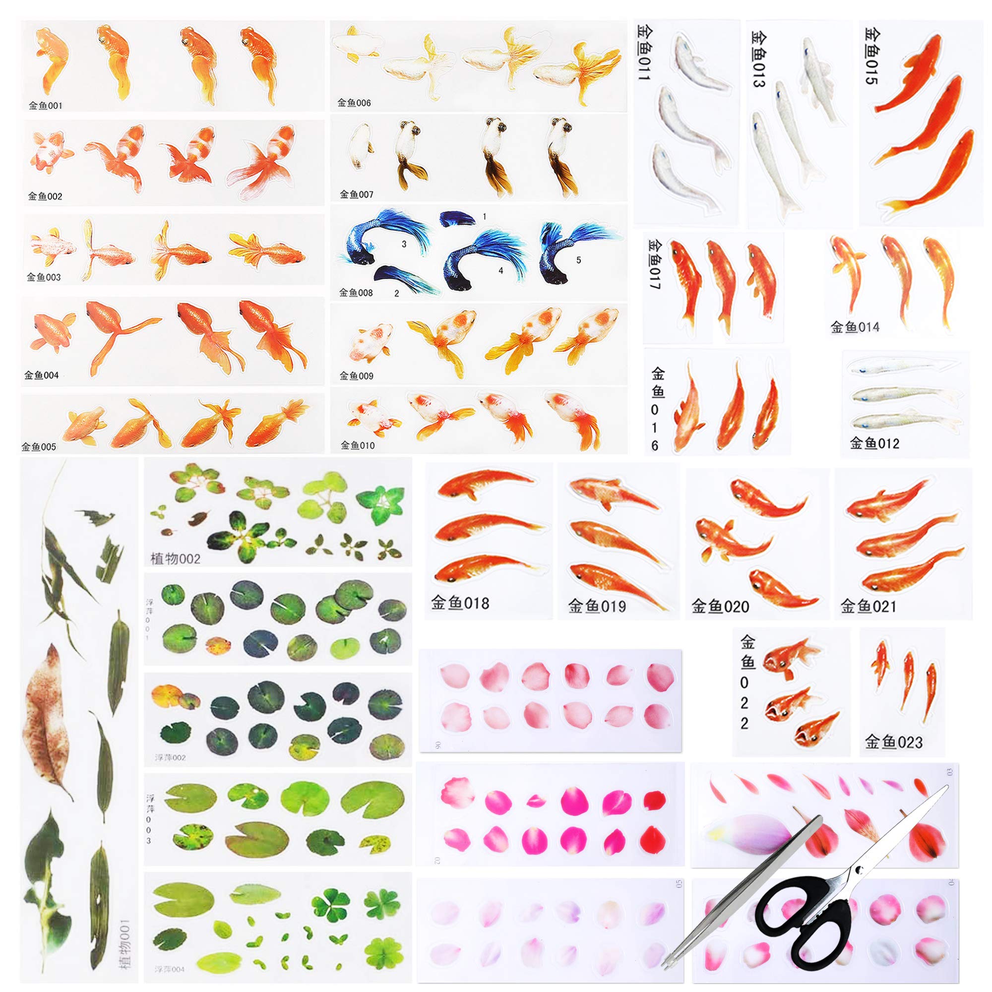 Amazon.com: Woohome 36 PCS Resin Stickers Transparent Decorate Stickers ...
