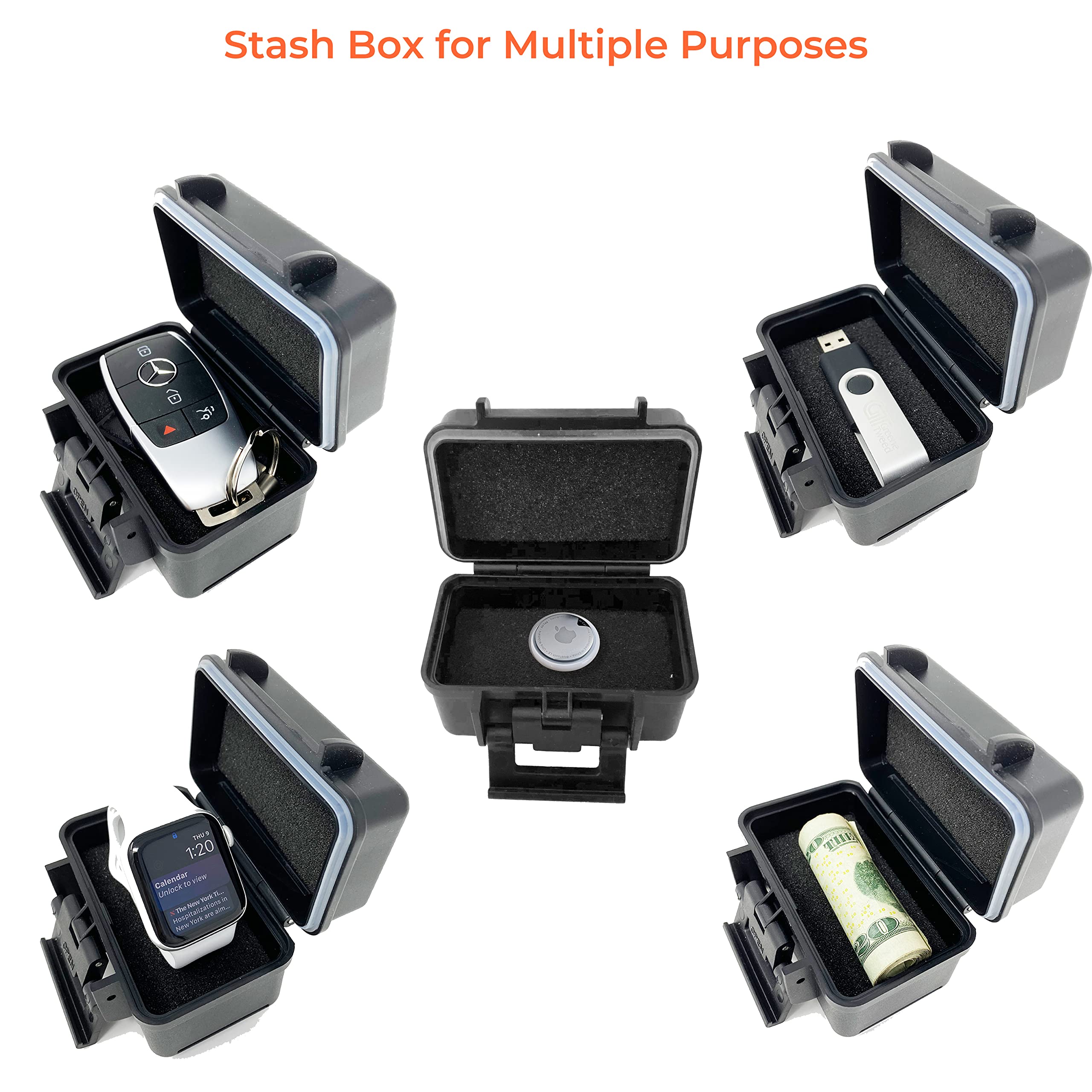 Snapklik.com : PANGAEA Waterproof Magnetic Container Case For AirTag GPS Tracker Weatherproof ...