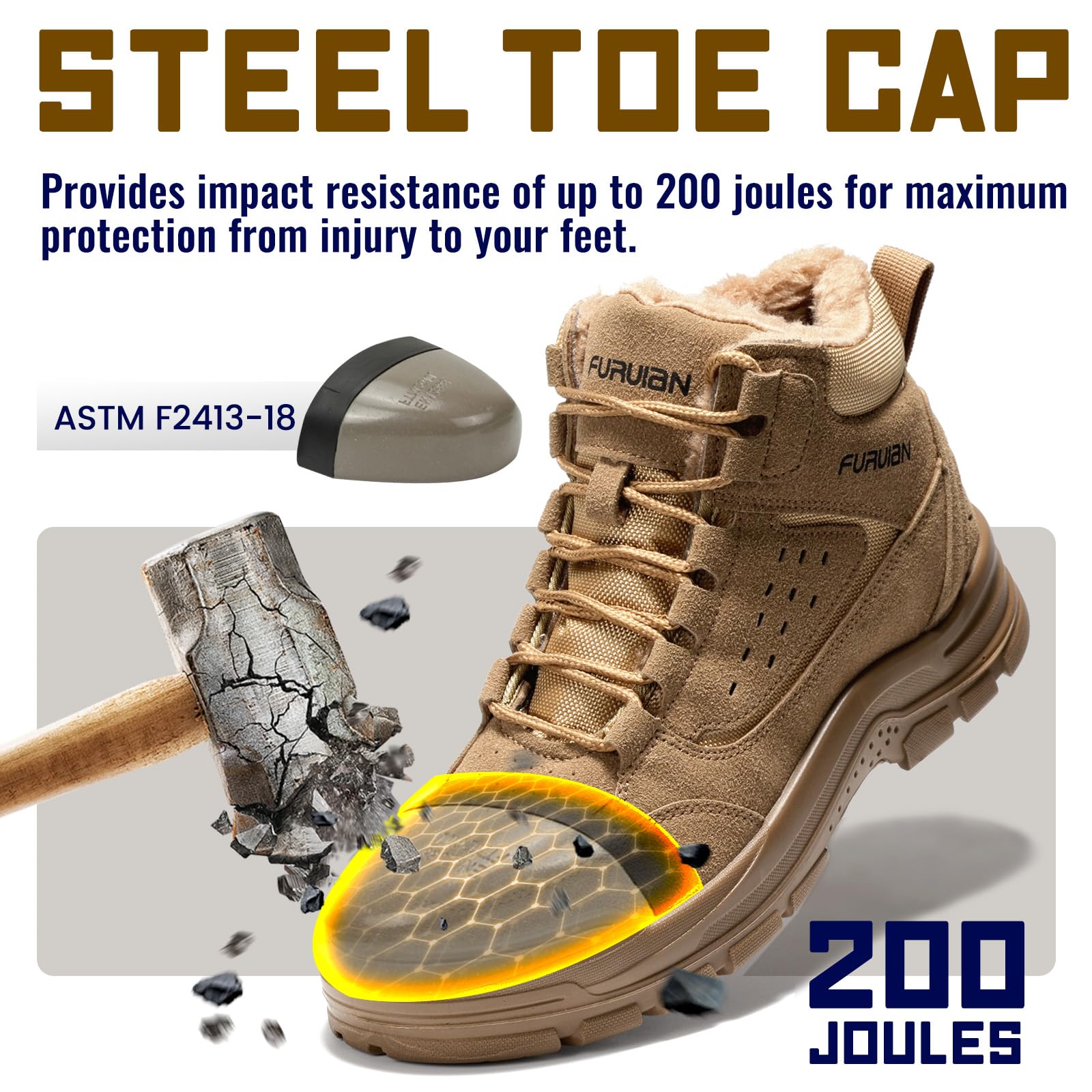 Snapklik.com : Winter Steel Toe Boots For Men Insulated Safety Toe Work ...