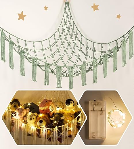 Amazon.com: Stuffed Animal Hammock Corner Storage with LED Light - Toy ...