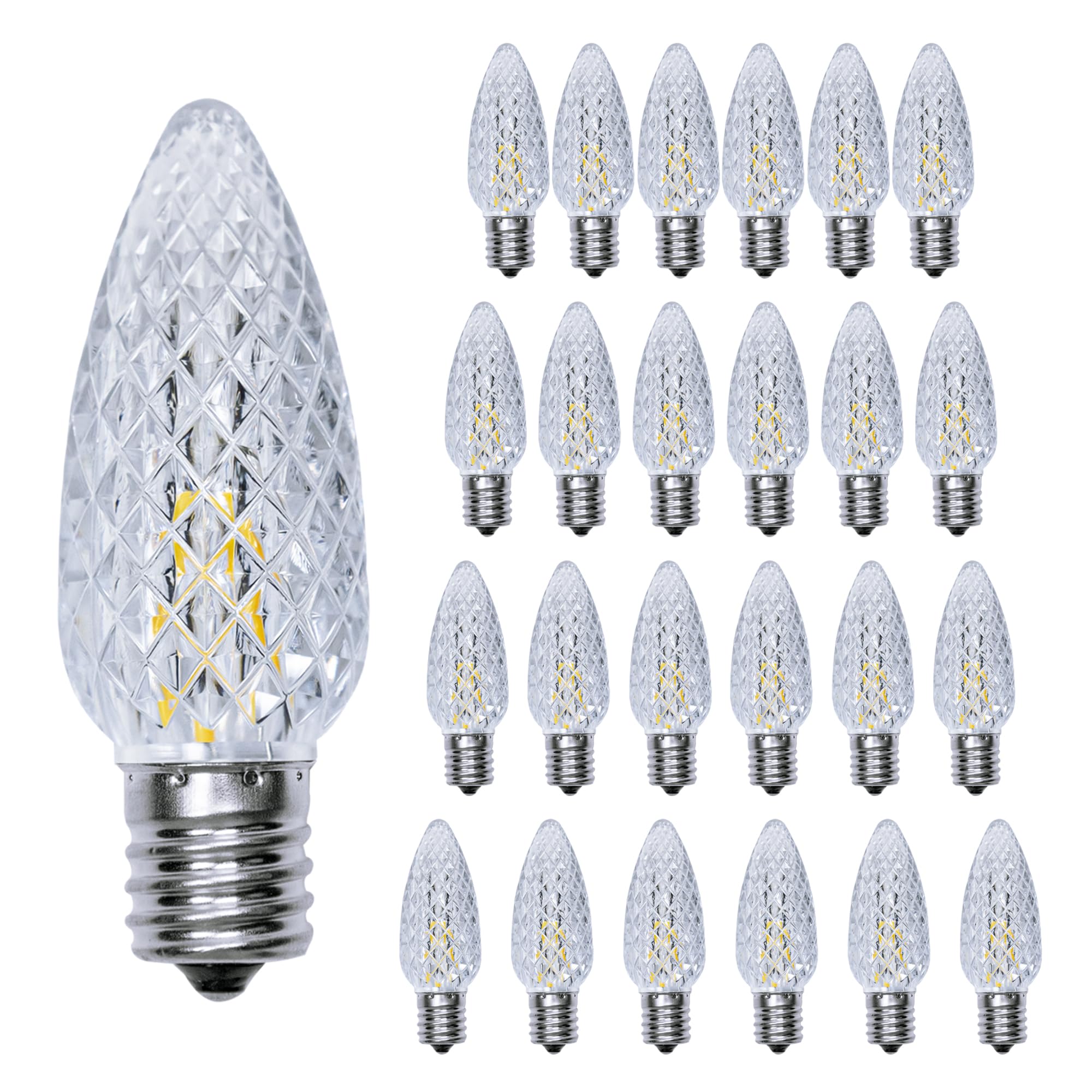 EMYMLIGHT 25 Pack C9 Led Replacement Christmas Light Bulb, Warm White ...