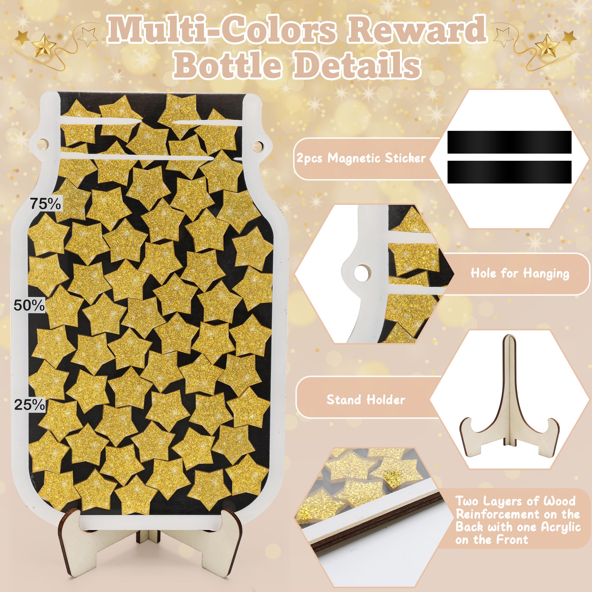 Snapklik.com : Gold Magnetic Reward Incentive Jar For Classroom ...