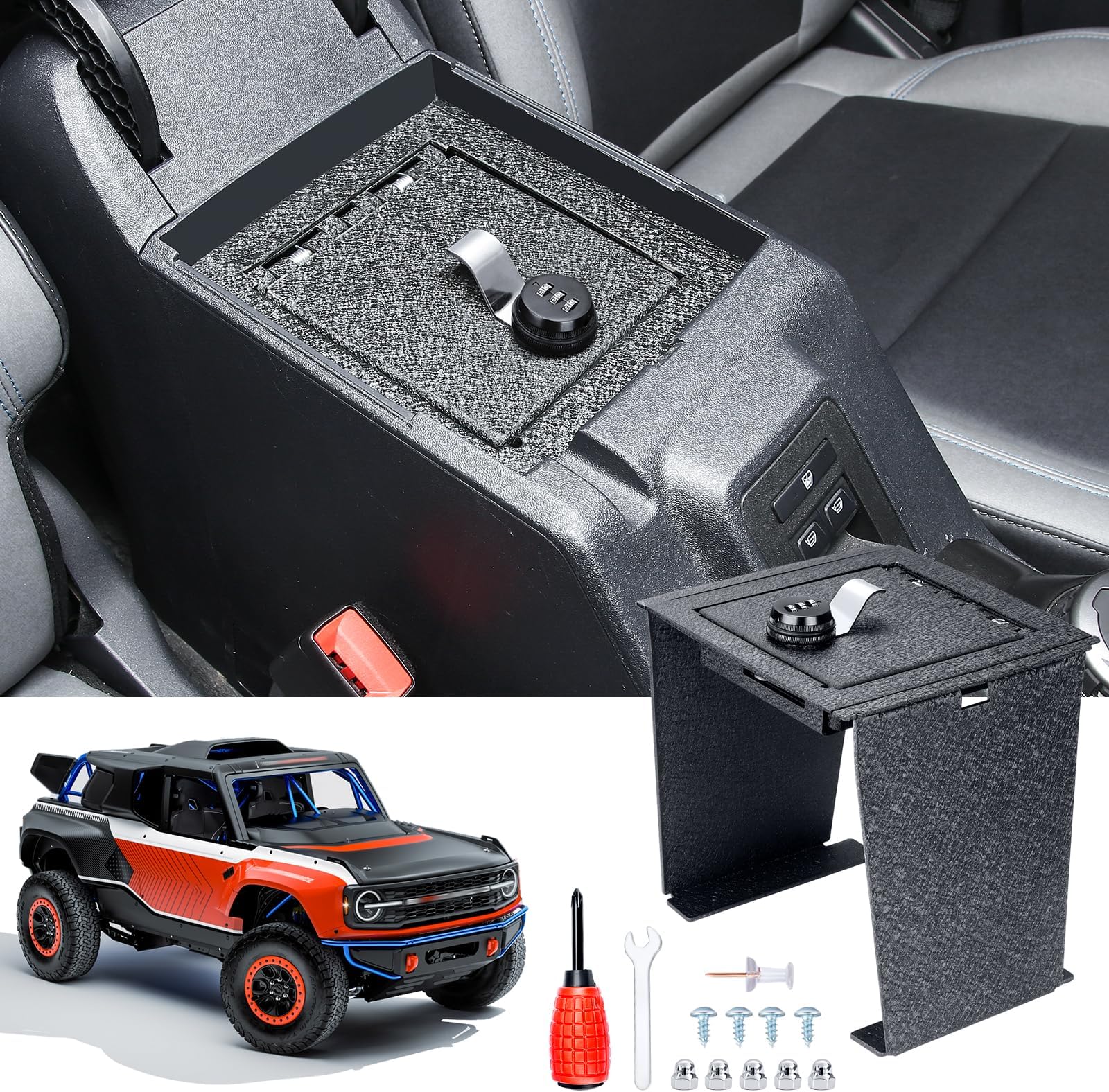 Amazon.com: KUAFU Center Console Lock Safe Box Compatible with 2021 ...
