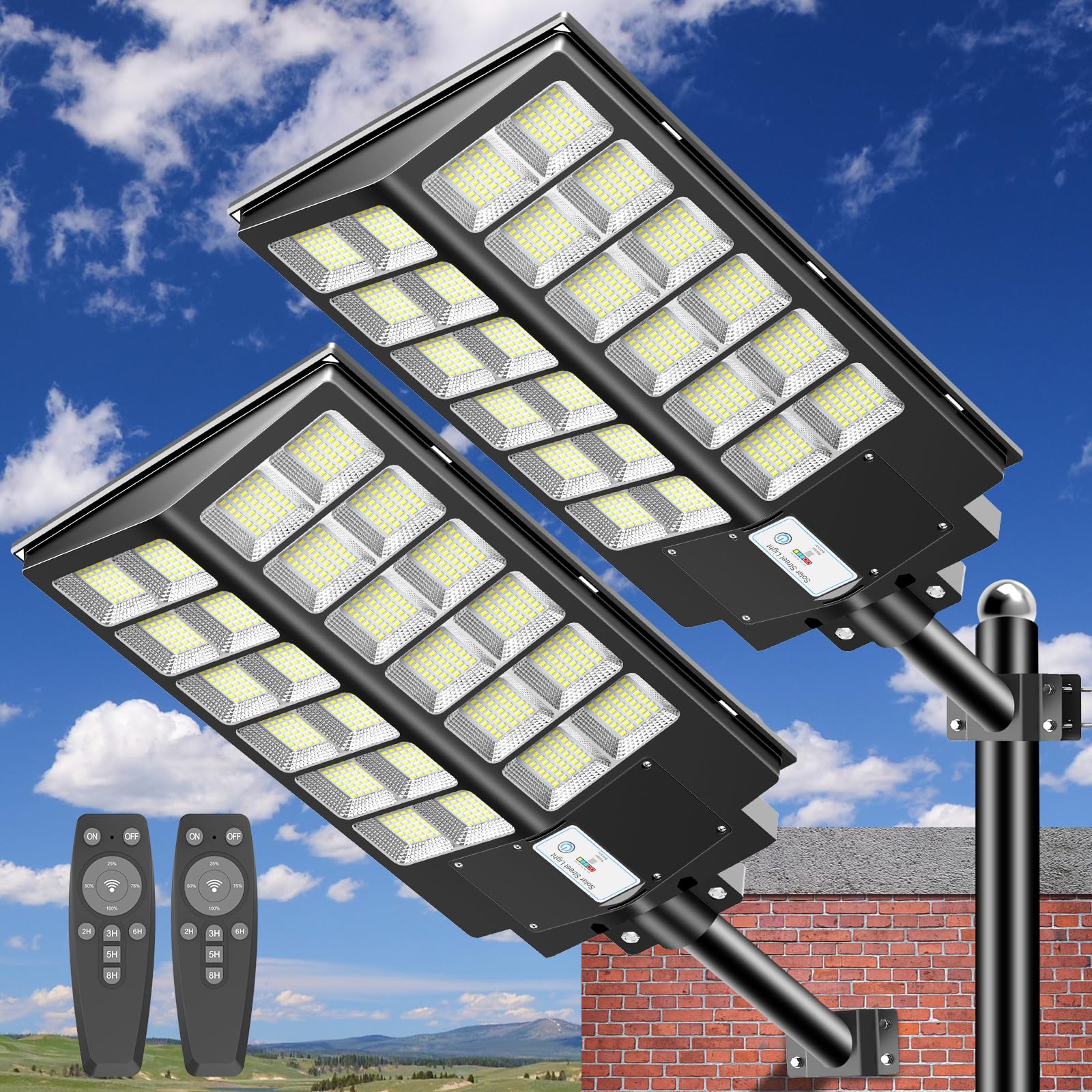 Snapklik.com : VOOJOY 3600W Solar Street Lights Outdoor Dusk To Dawn ...