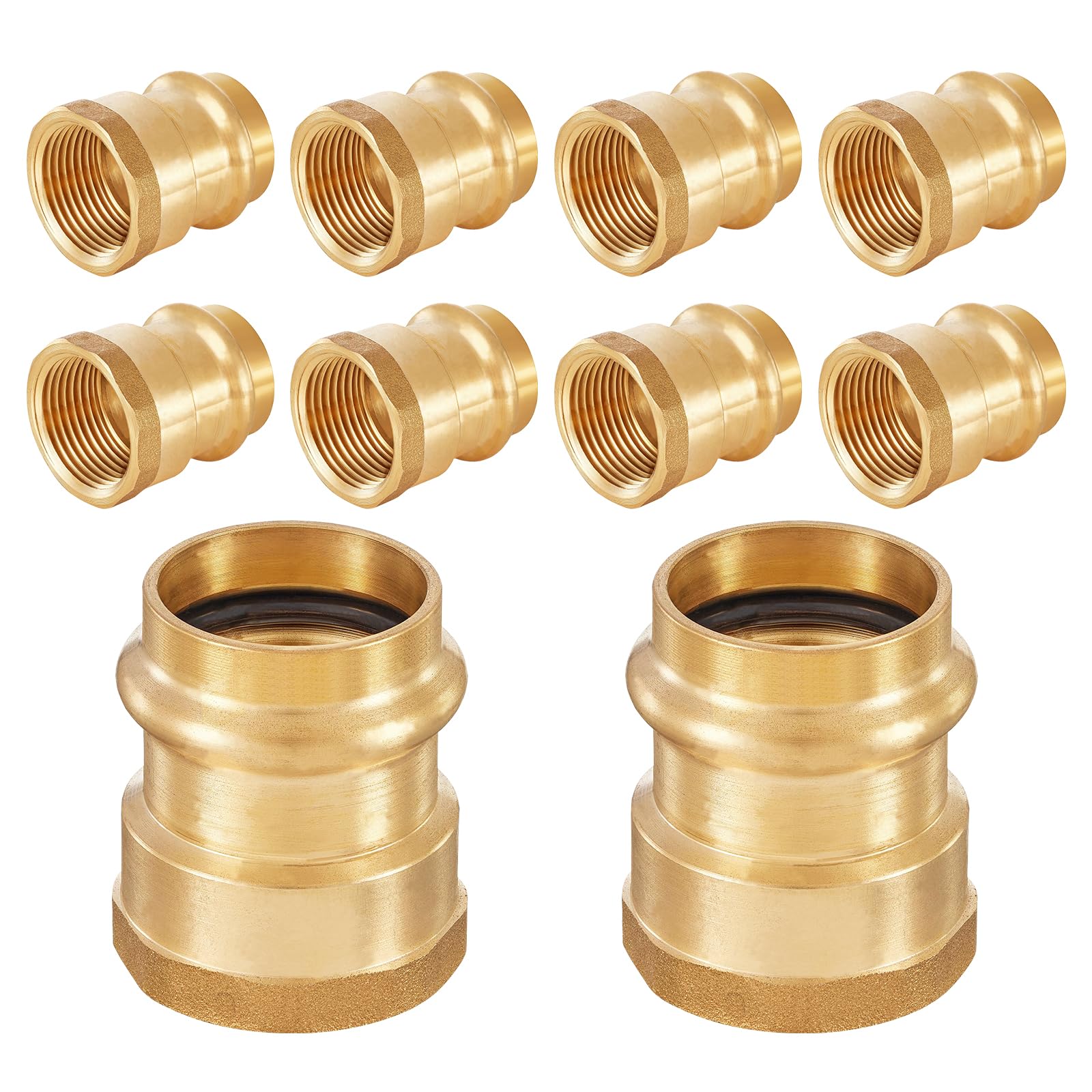 Amazon.com: HeSun 10-Pack Brass Press Fitting Adapter,3/4" Press X 3/4 ...