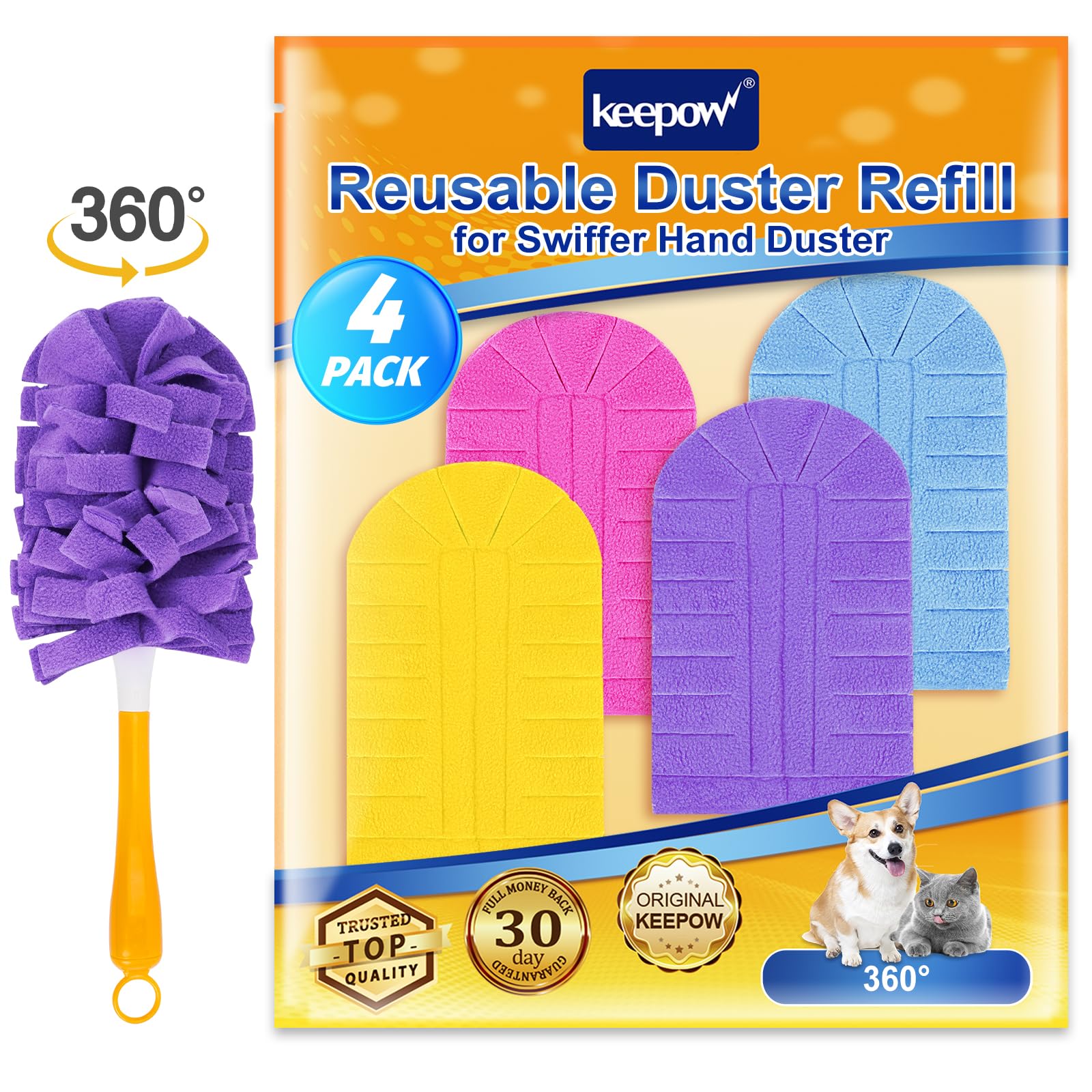 Amazon.com: KEEPOW Reusable Duster Refill Compatible with Swiffer Hand ...