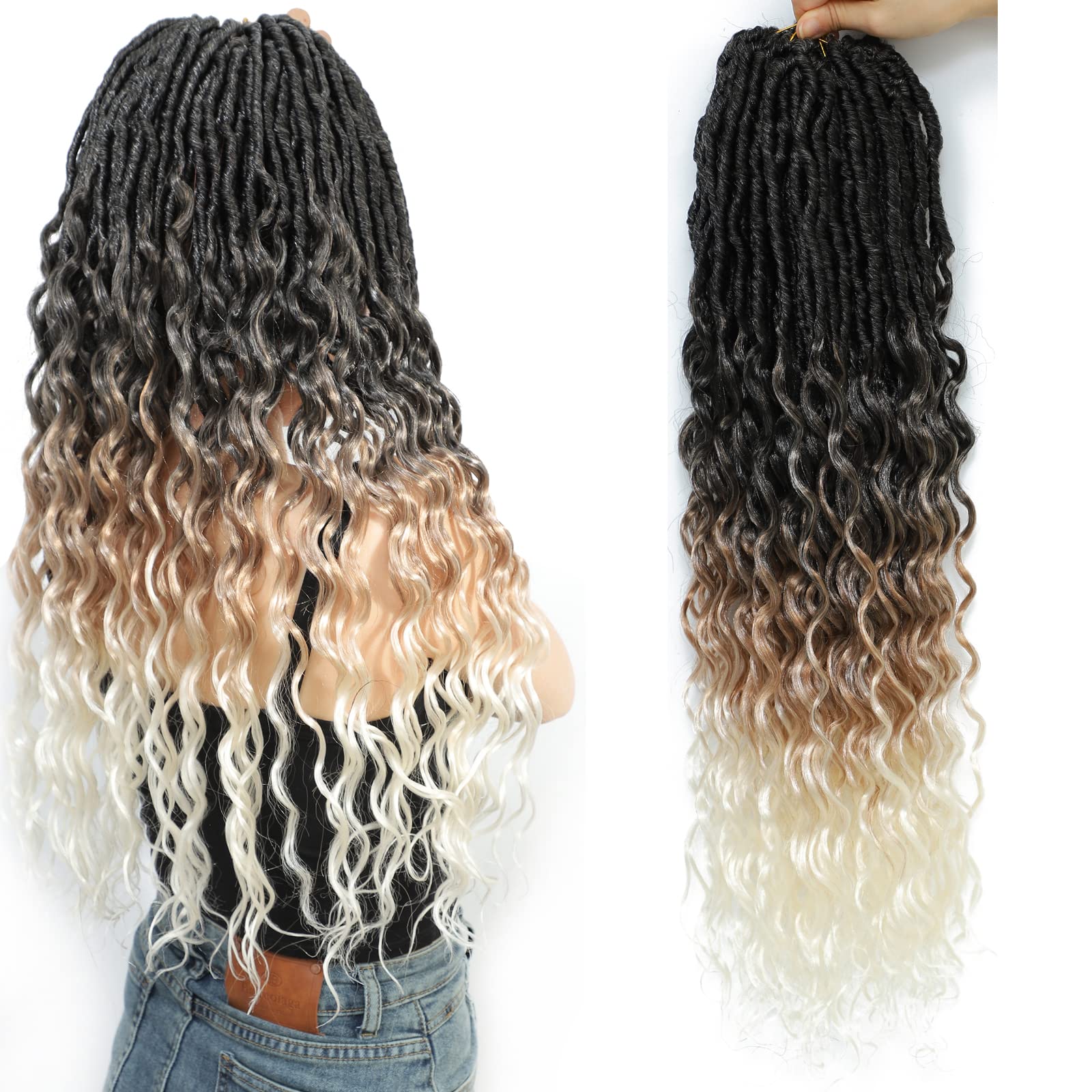 Buy Faux Locs Crochet Hair for Black Women, 18 Inch Natural Black ...