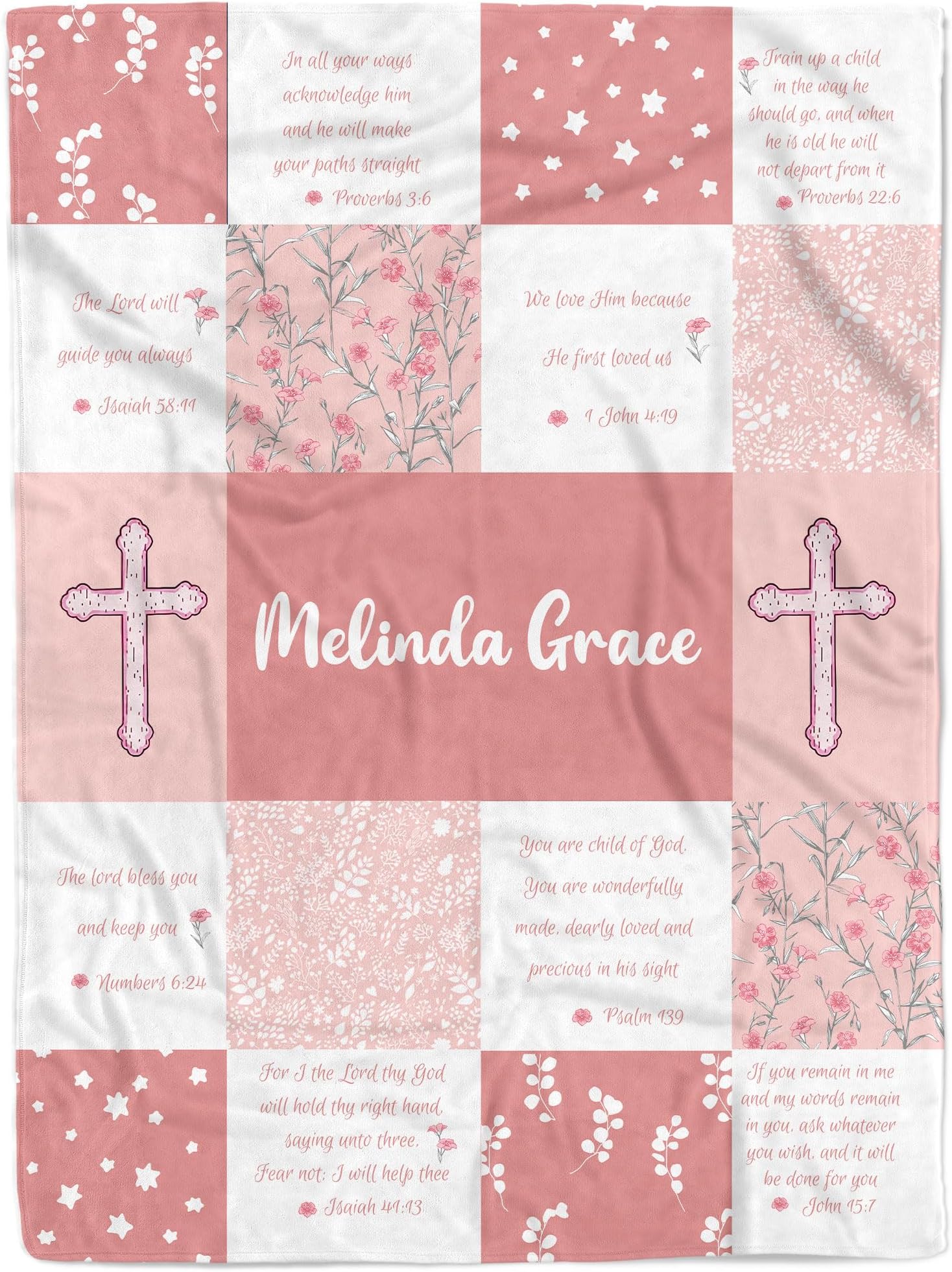 Amazon.com: Christian Gift for Baby Plush Baby Blanket with Dotted ...