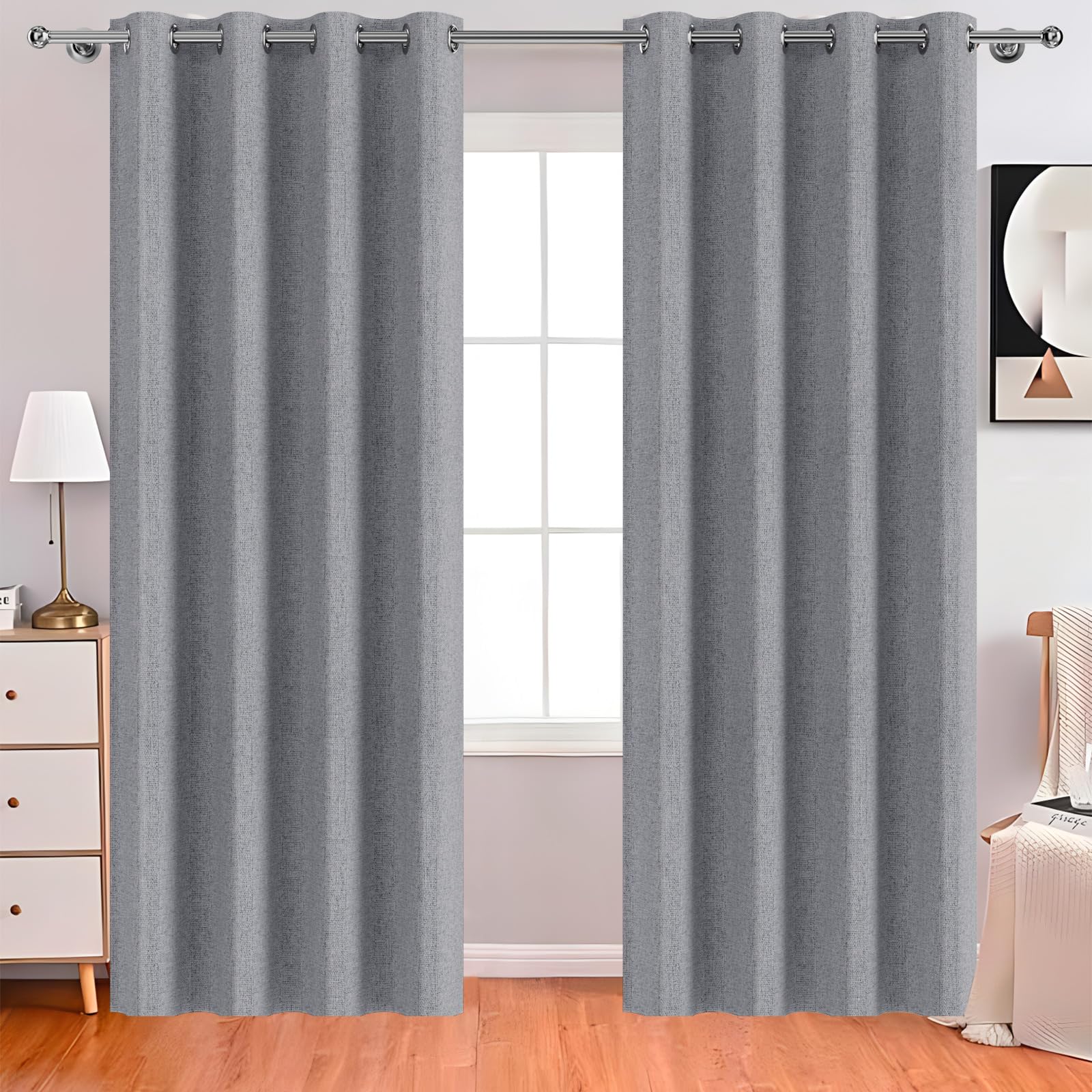 HOGESA Cortinas Blackout Largas para Recámara, 100% Cortinas Blackout ...