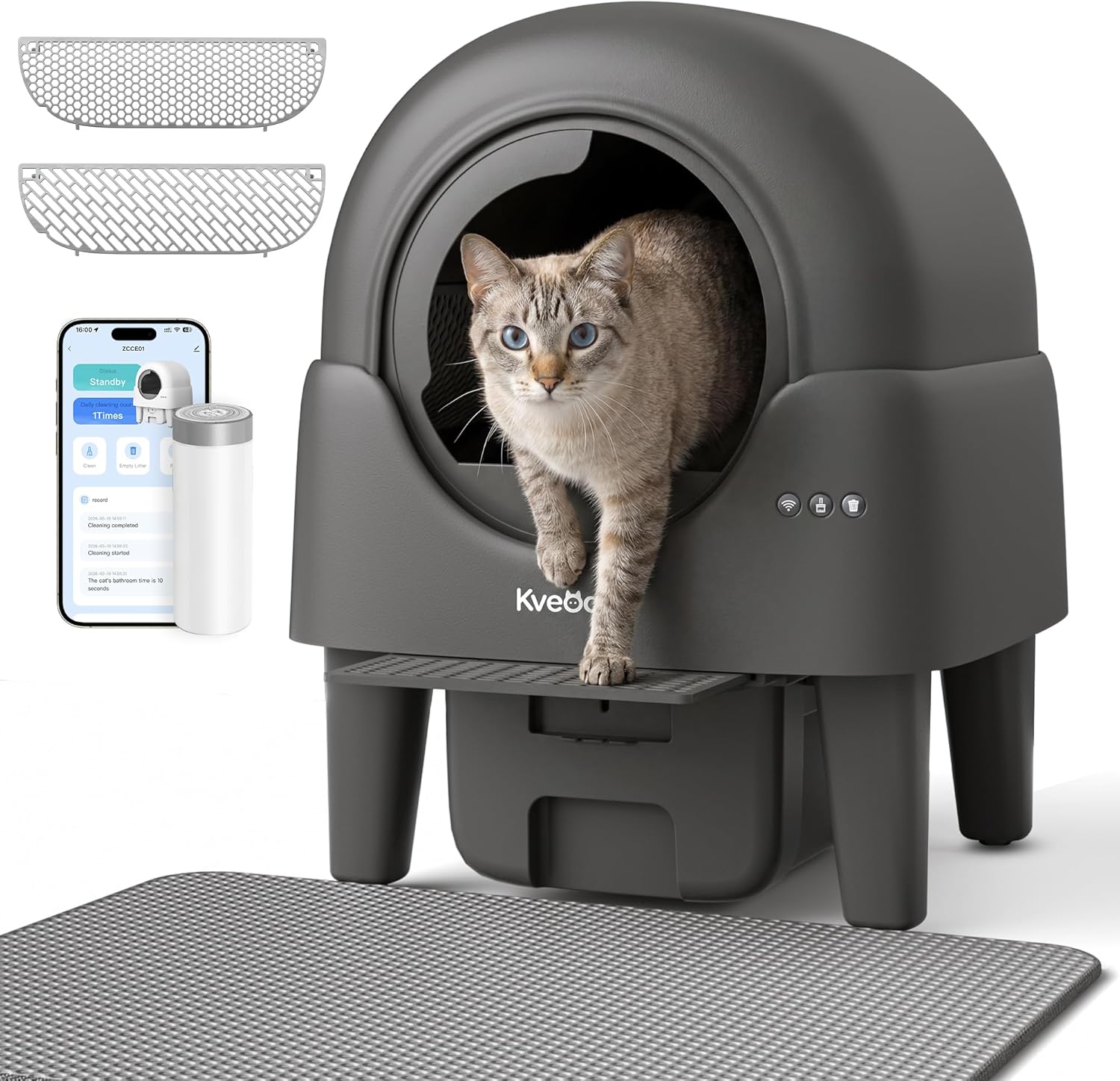 Amazon.com: Kveode Automatic Self Cleaning Cat Litter Box for Multiple ...