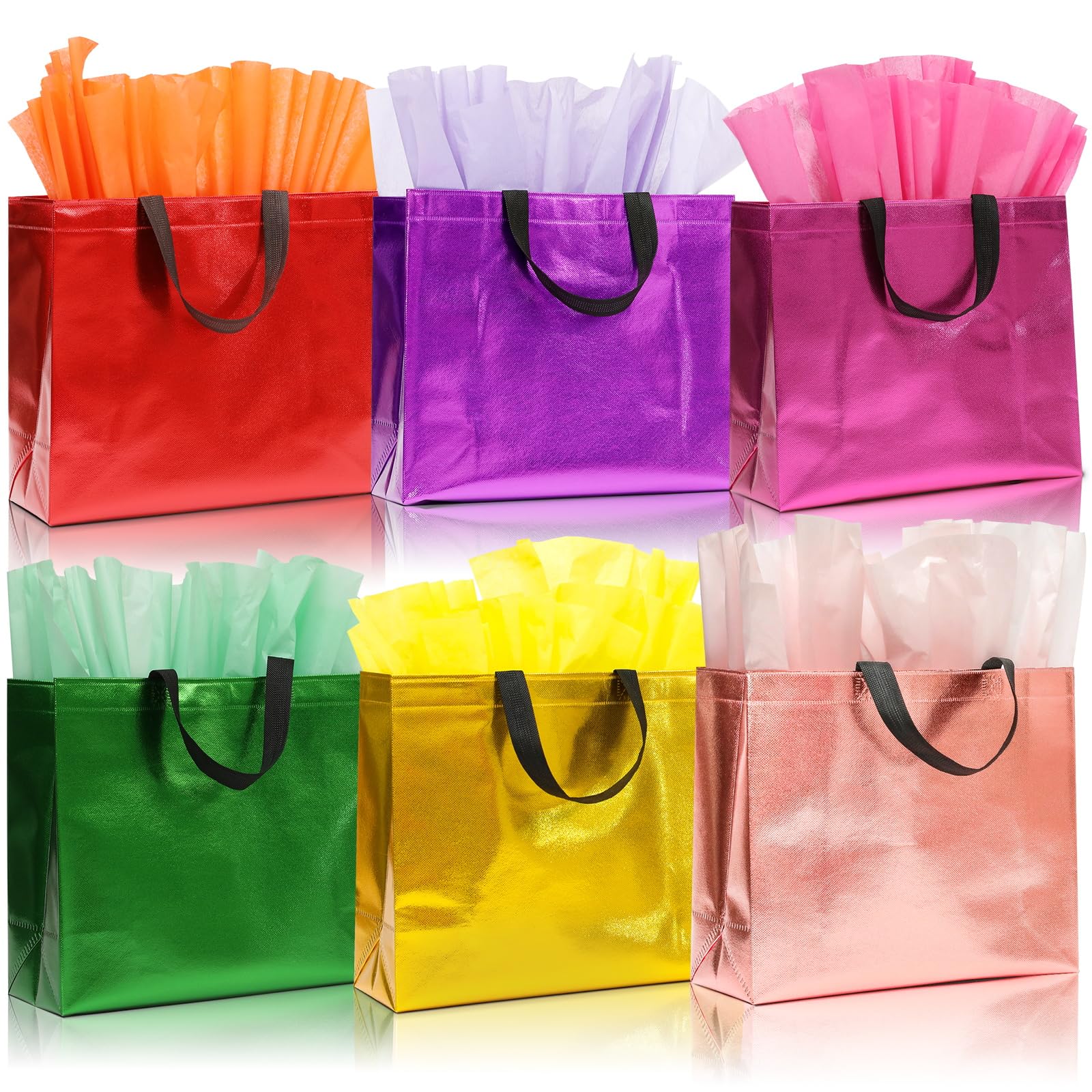 Amazon.com: KeerxunBag 12 Reusable Gift Bags（Includes Tissue Paper ...