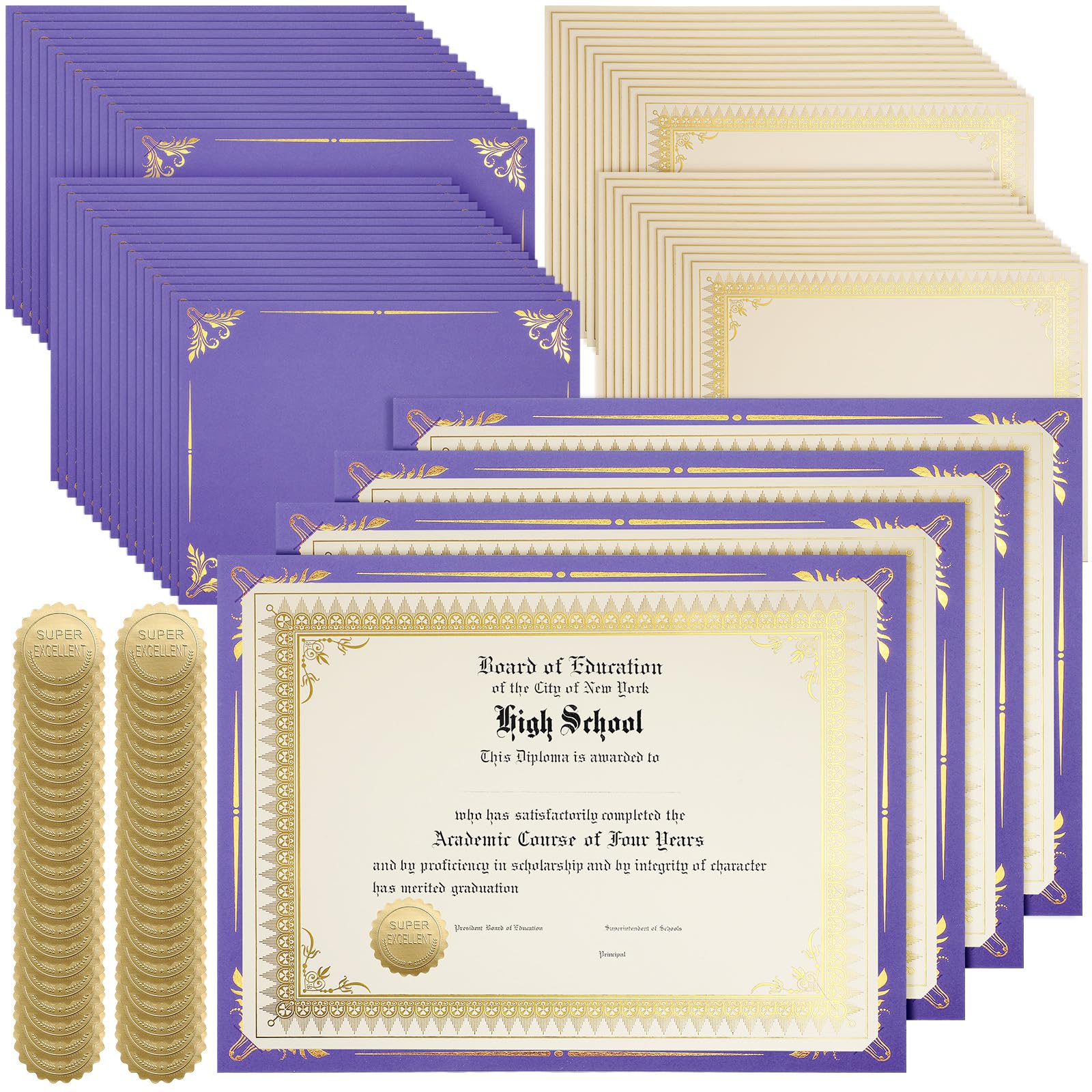 Snapklik.com : Fainne 100 Sets Certificate Paper Kit Single Sided ...