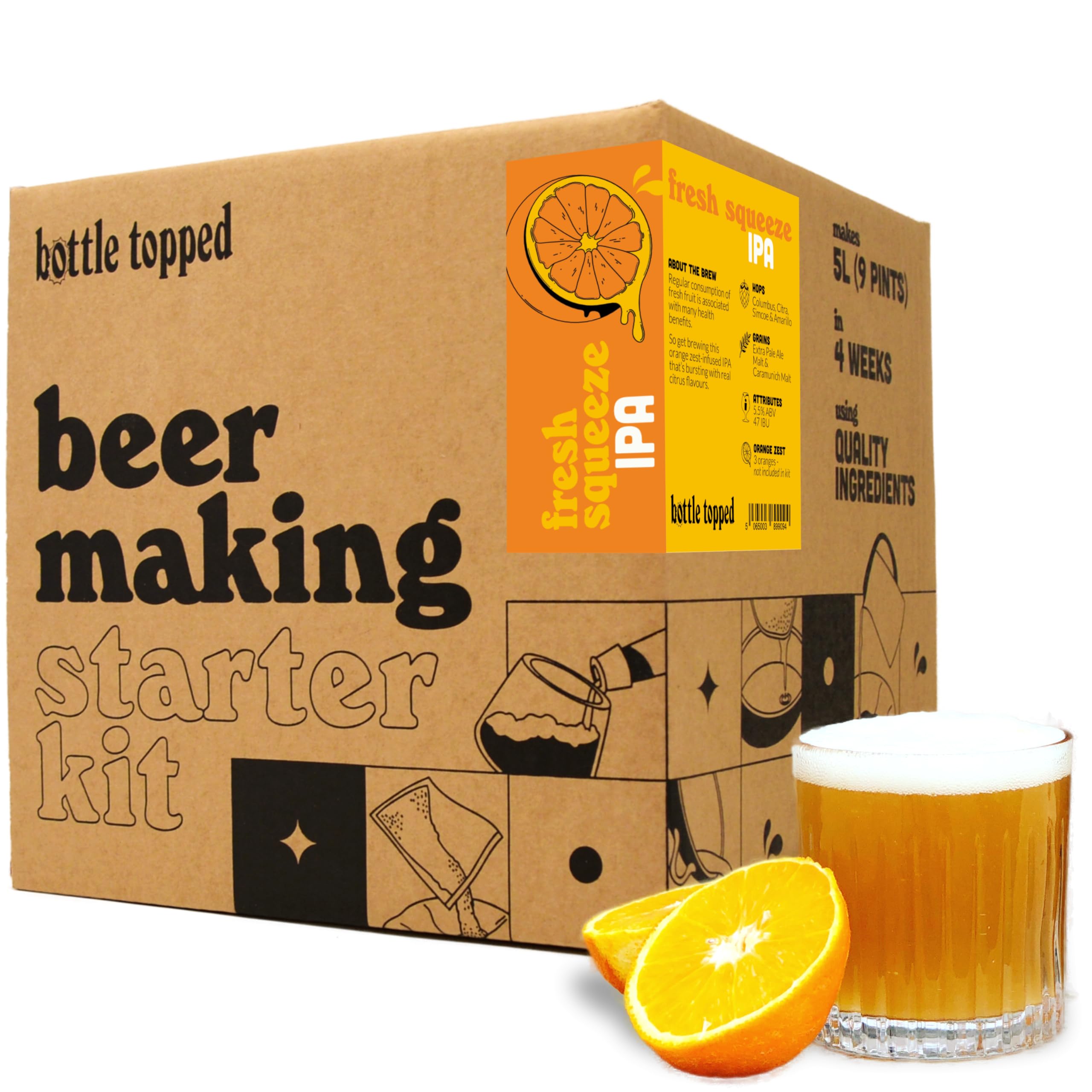 Fresh Squeeze IPA Home Brew Starter Kit – Beer Making Kit to Brew 5L of ...