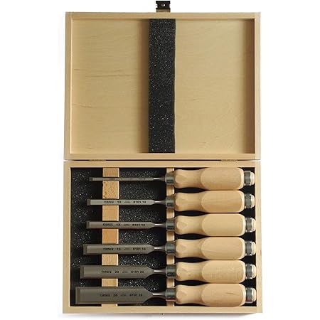 Narex Bevel Edge Chisel Set in Wooden Box, Set of 6 pcs : Amazon.co.uk ...