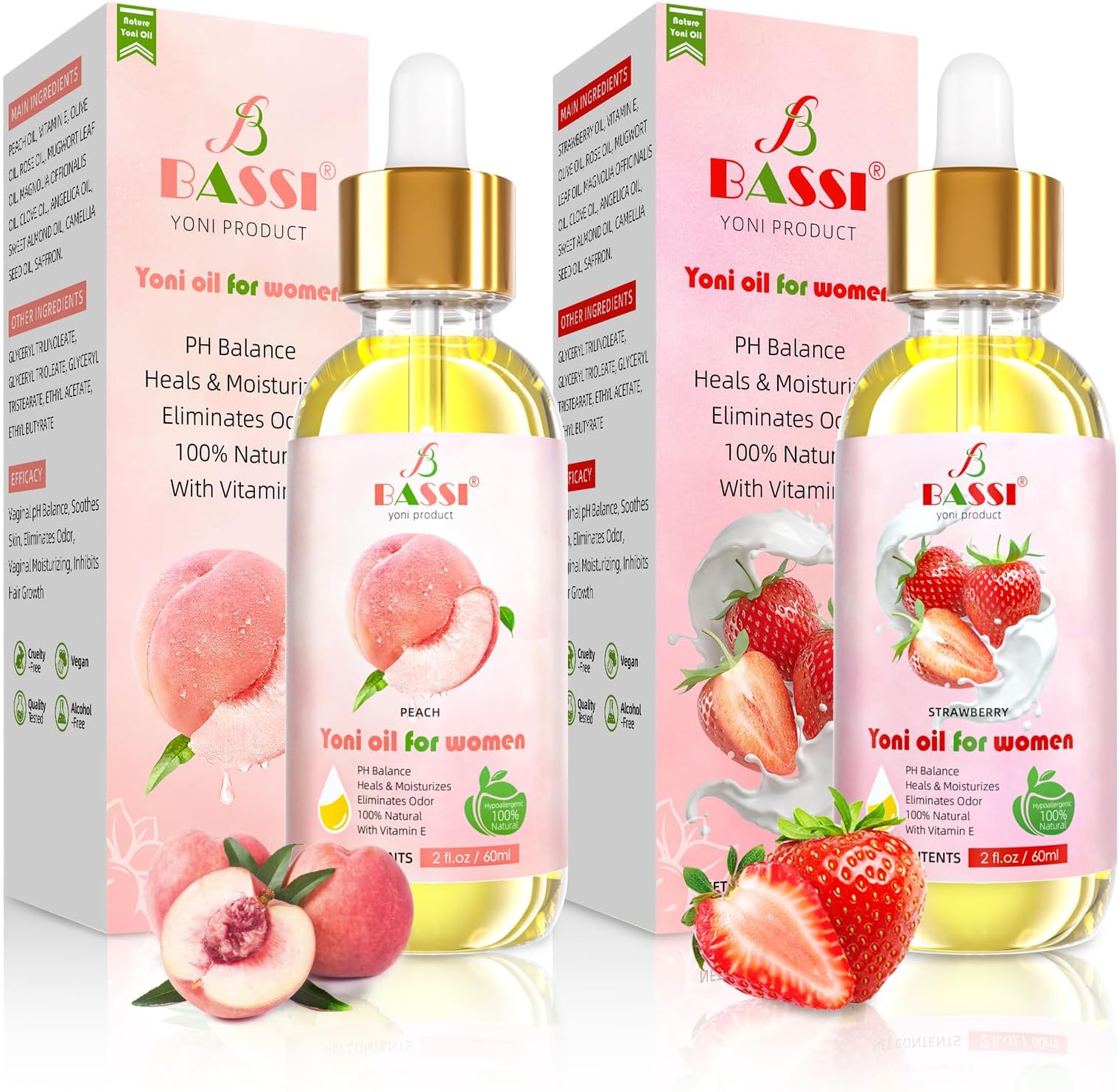 Amazon.com: 2 Packs Yoni Oil for Women - Strawberry Fresh Feminine Care ...