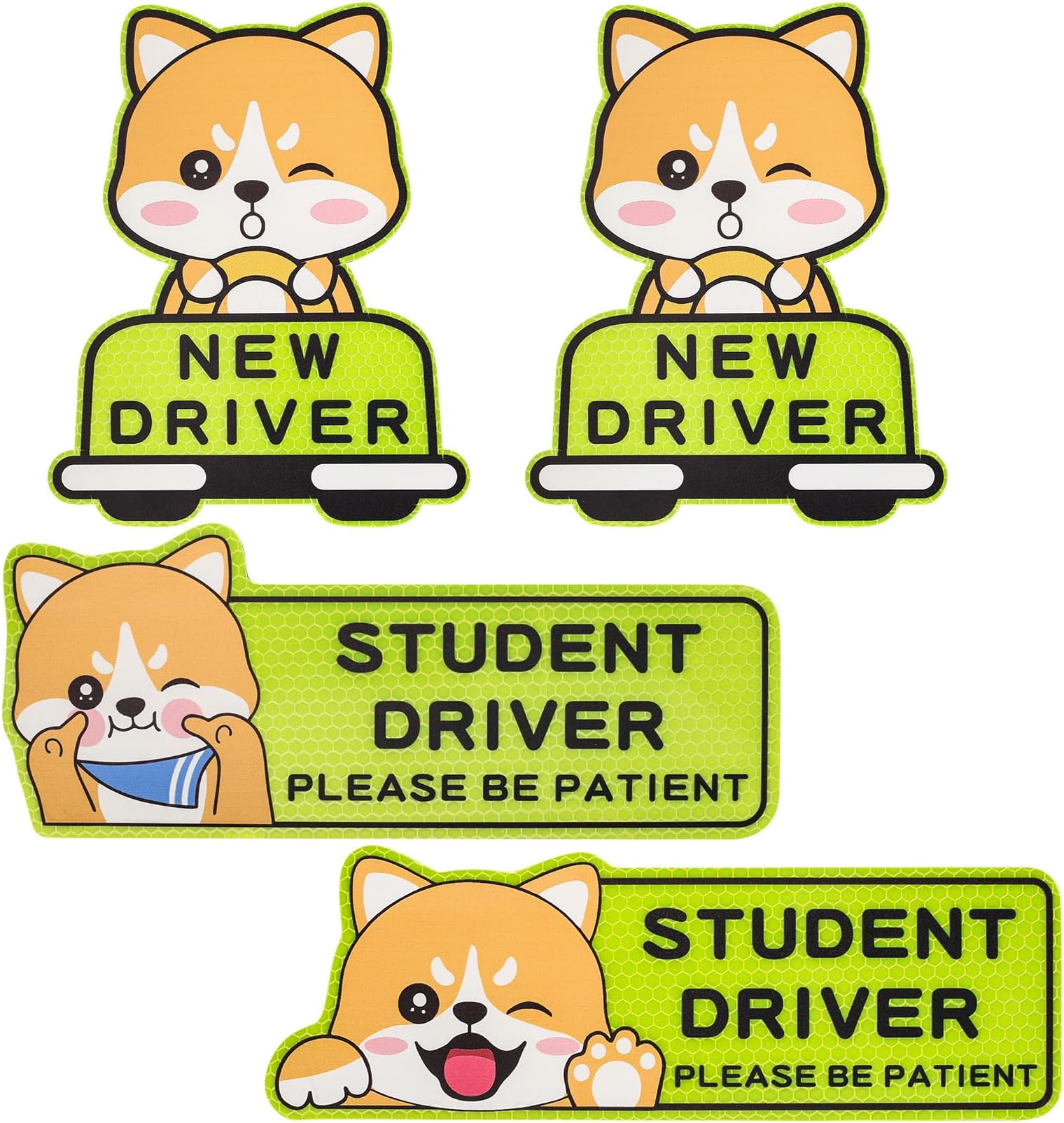 Amazon.com: W1cwey 4pcs Cartoon Rabbit Student Driver Car Magnet, Cute ...